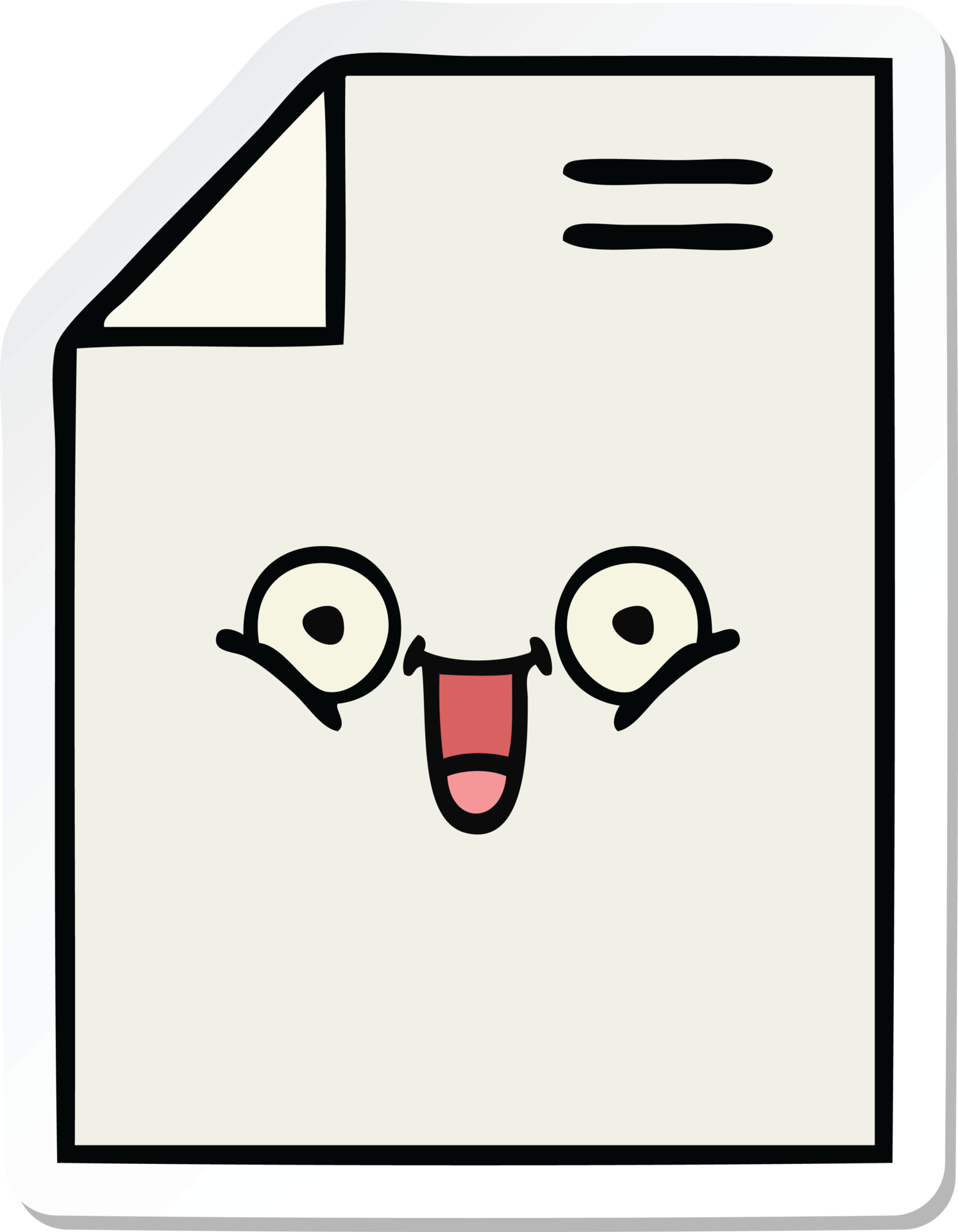 pegatina de una linda hoja de papel de dibujos animados 45189454 PNG