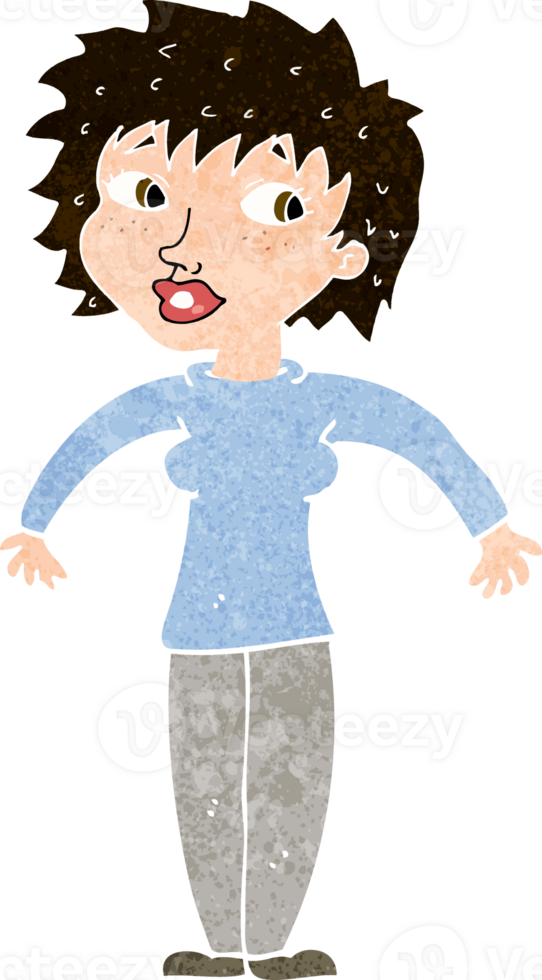 cartoon woman shrugging shoulders 45192286 PNG