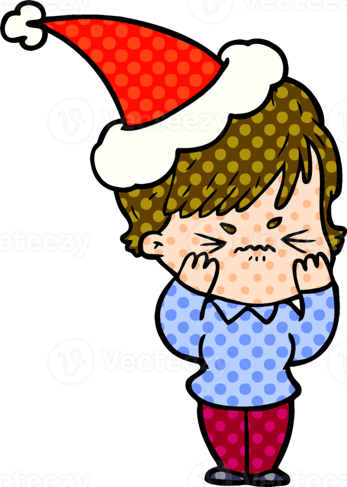 hand drawn comic book style illustration of a frustrated woman wearing ...