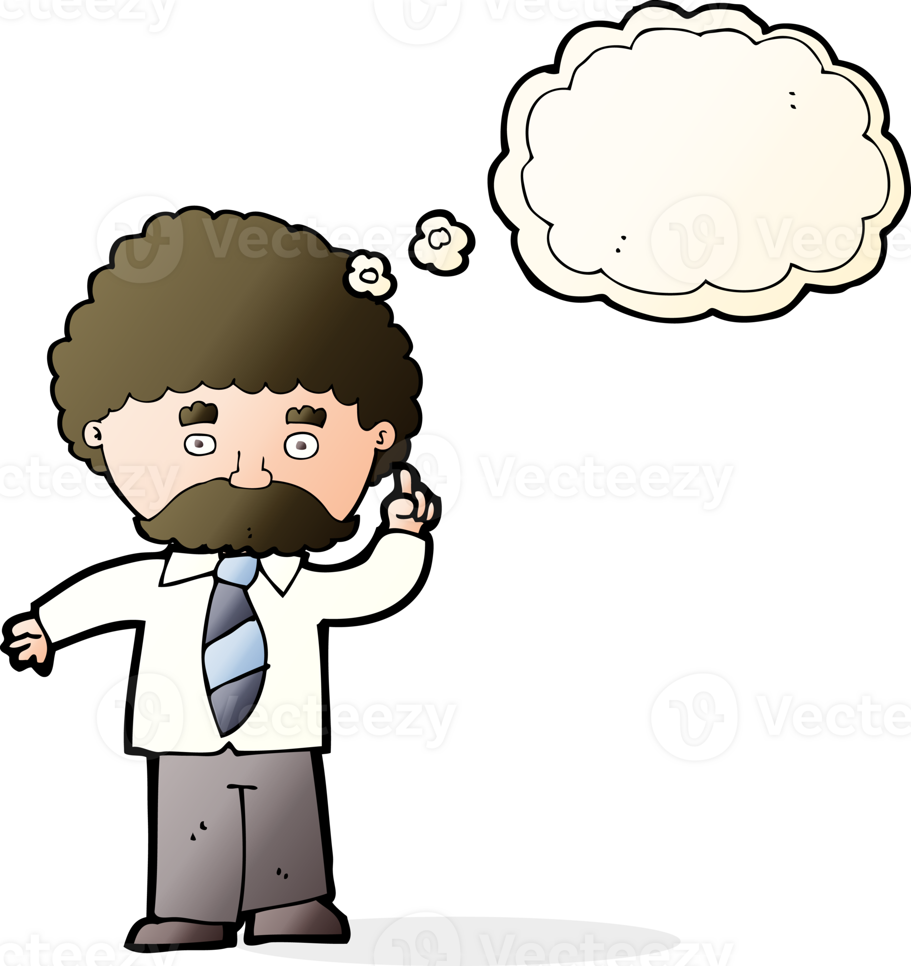 cartoon teacher with thought bubble 45203013 PNG