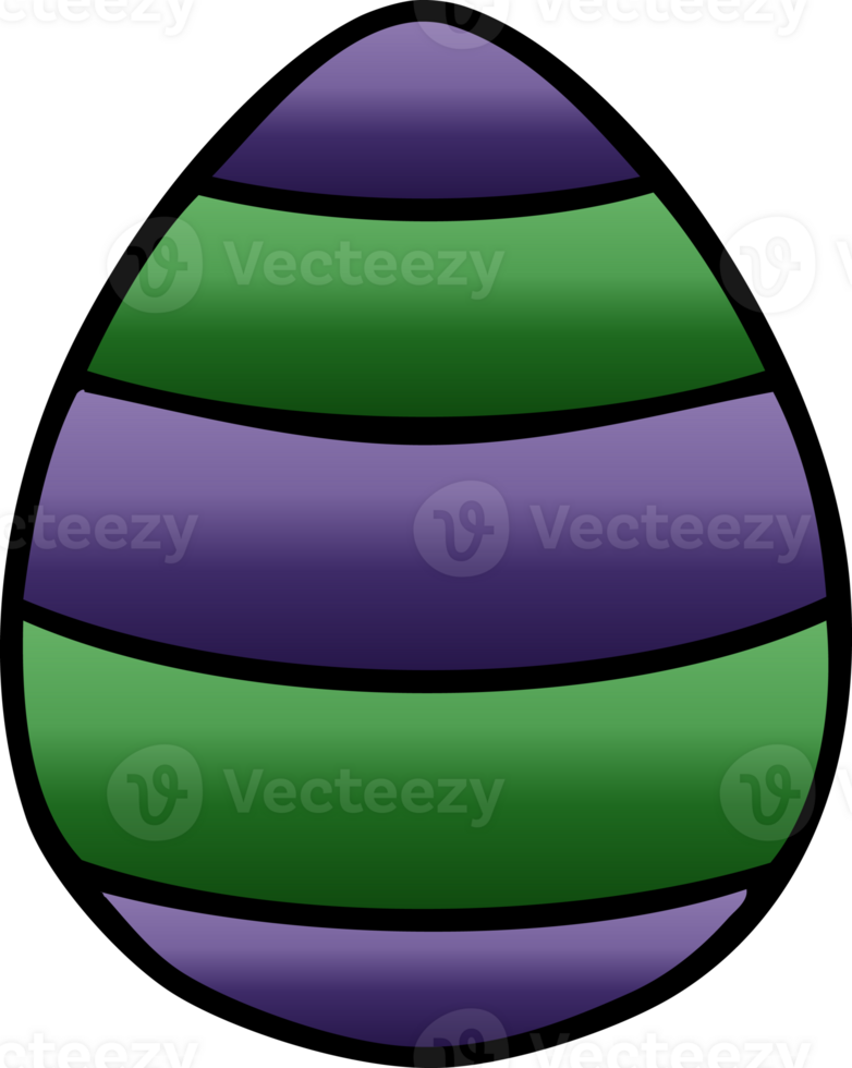 Gradient Shaded Quirky Cartoon Easter Egg 45204137 Png