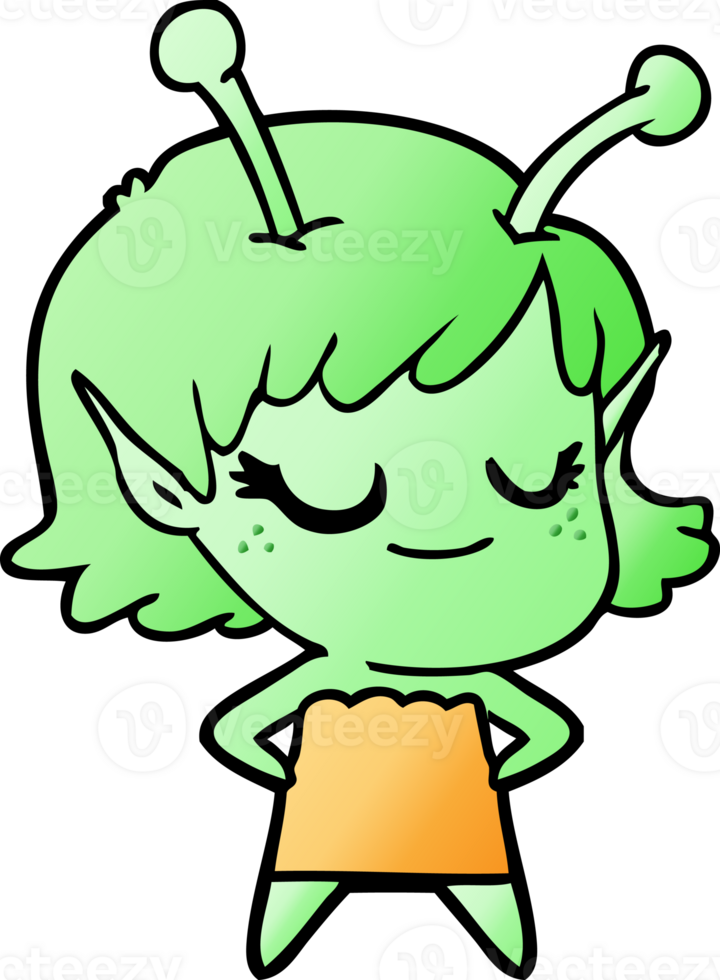 Smiling Alien Girl Cartoon 45207312 Png