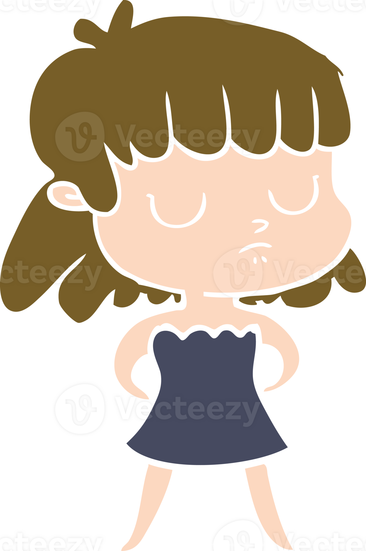 flat color style cartoon indifferent woman 45209605 PNG