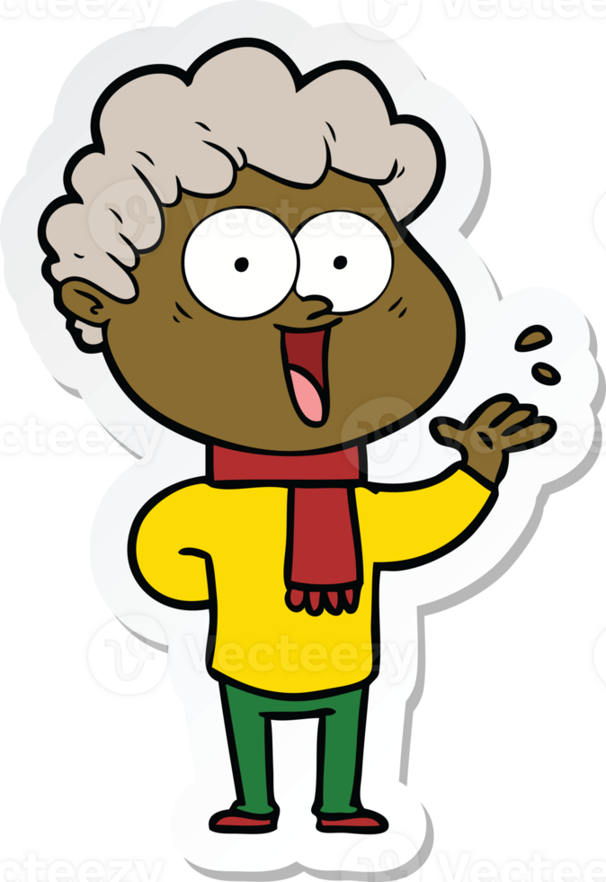 Sticker Of A Cartoon Happy Man 45211032 Png