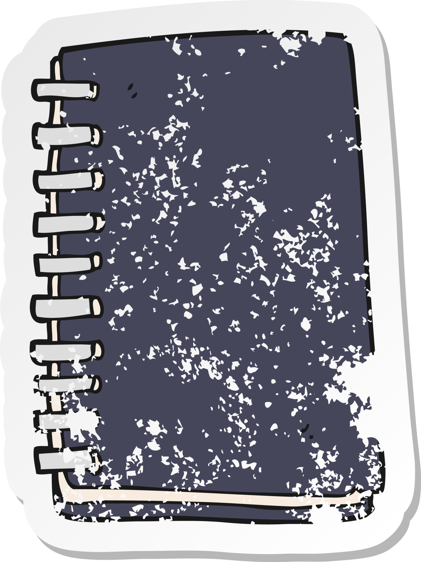 Pegatina Retro Angustiada De Un Cuaderno De Dibujos Animados 45212363 Png