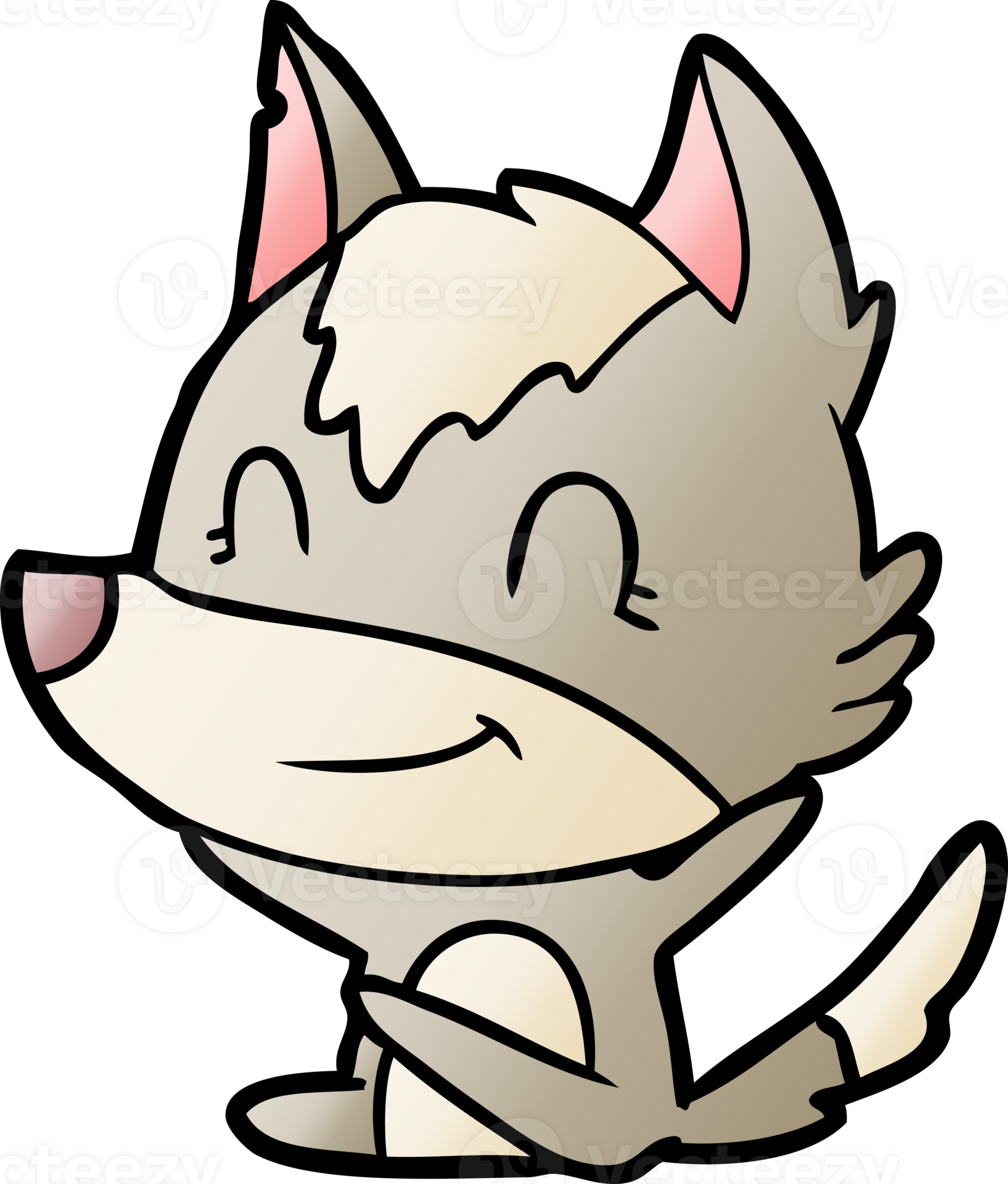 Friendly Cartoon Wolf 45212452 Png