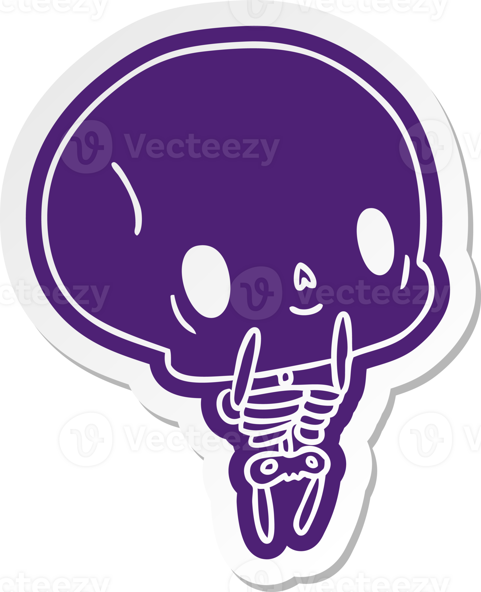 Cartoon Sticker Kawaii Cute Dead Skeleton 45214756 Png