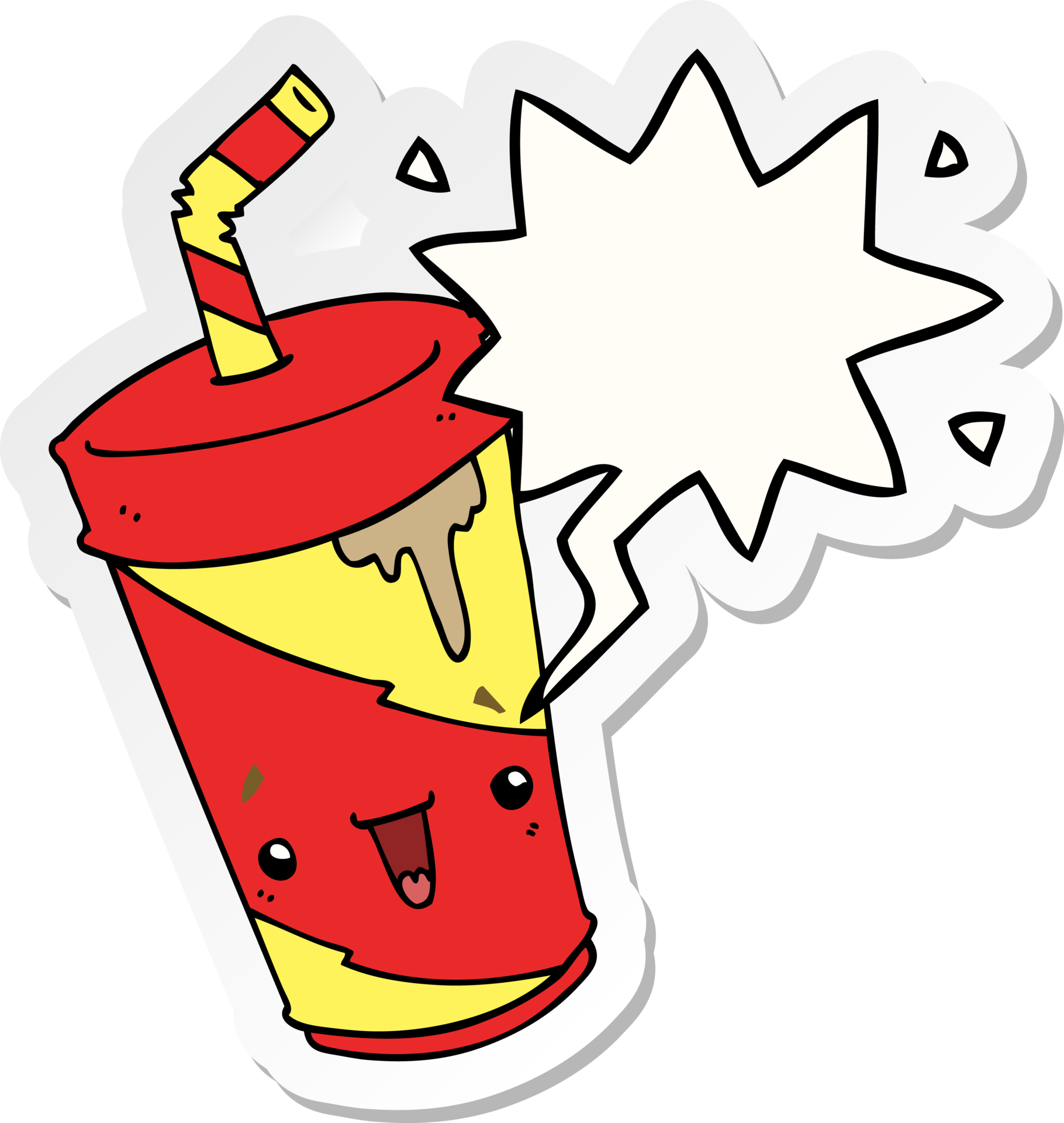 Linda Dibujos Animados Soda Con Habla Burbuja Pegatina 45216780 Png