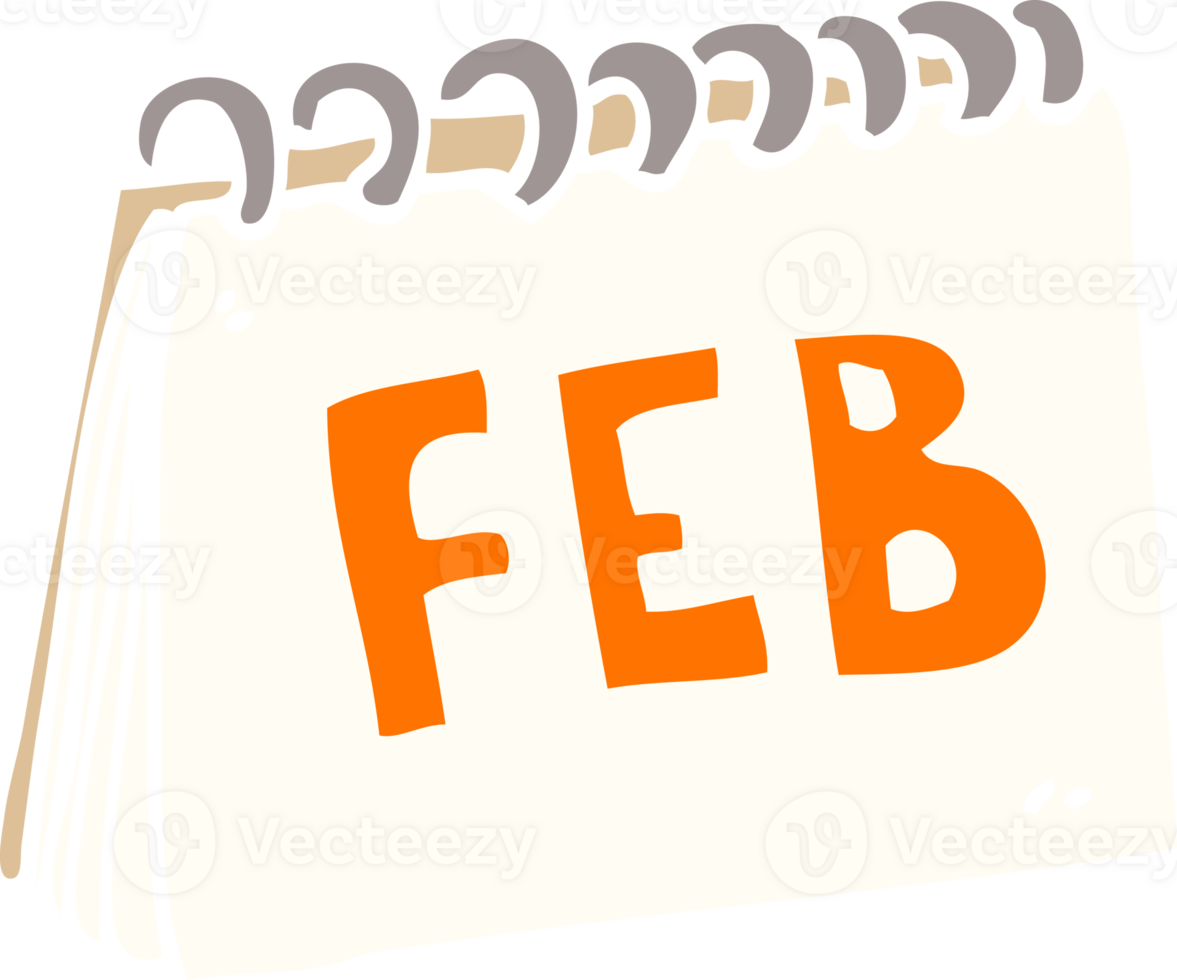 cartoon doodle calendar showing month of February 45222579 PNG cartoon doodle calendar showing month of February 45222579 PNG