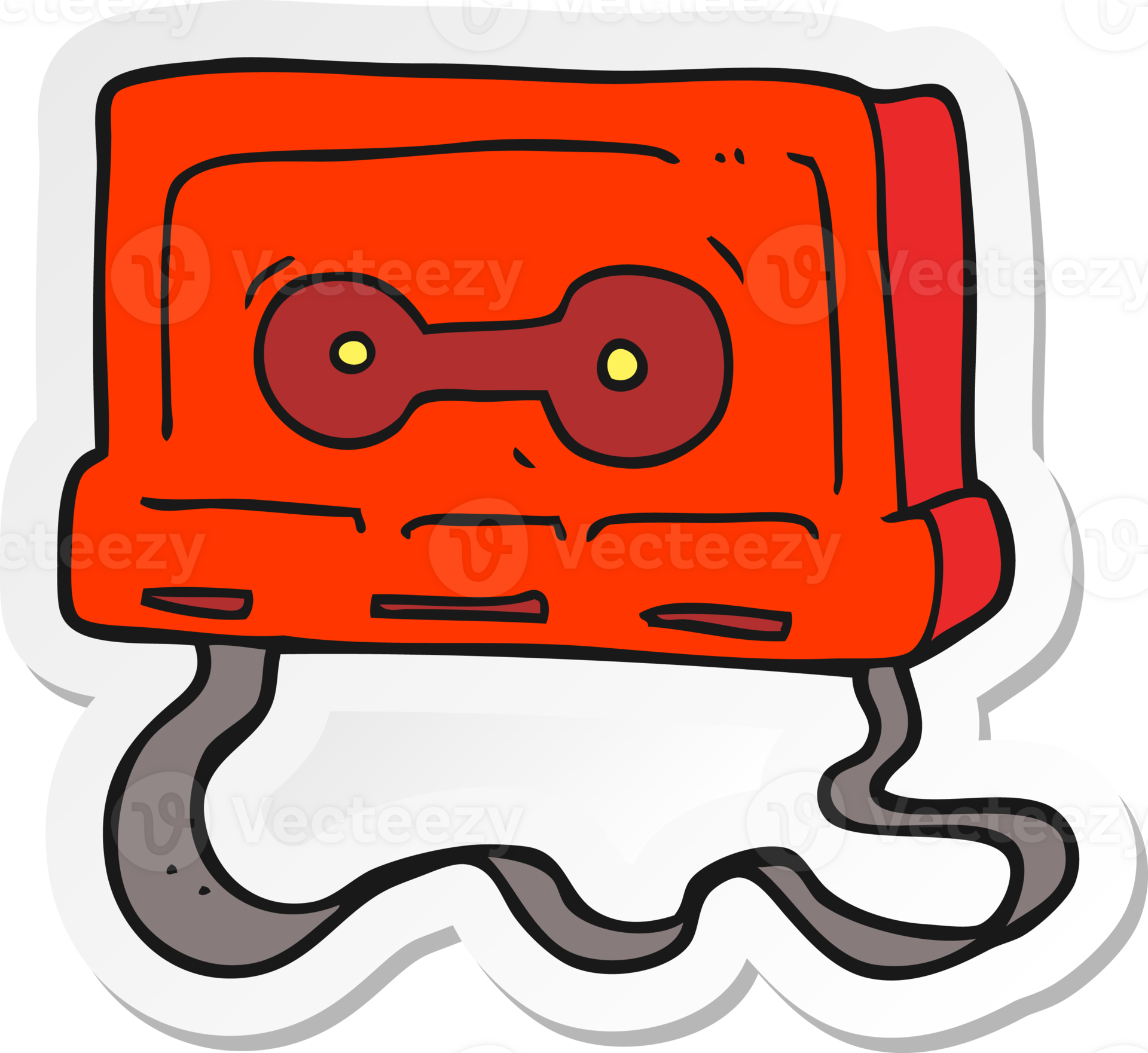 Sticker Of A Cartoon Cassette Tape 45223006 Png