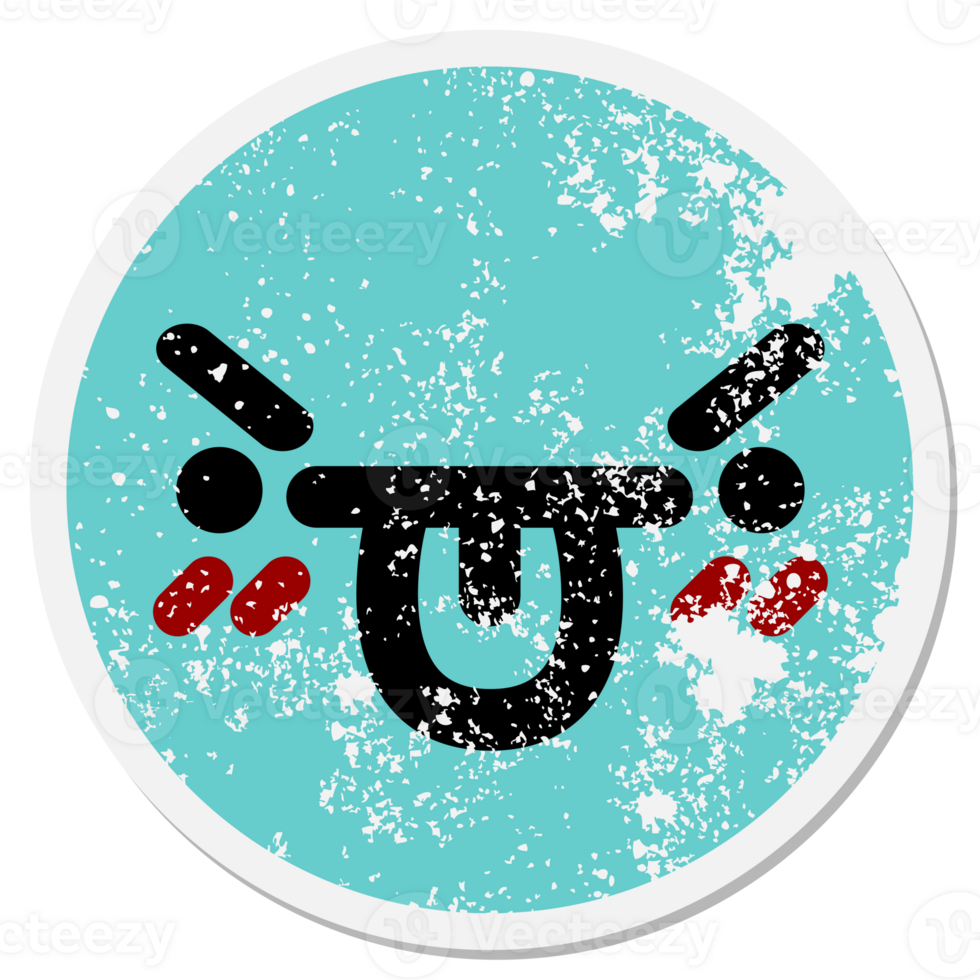 Annoyed Face Circular Sticker Sticking Out Tongue 45226626 Png