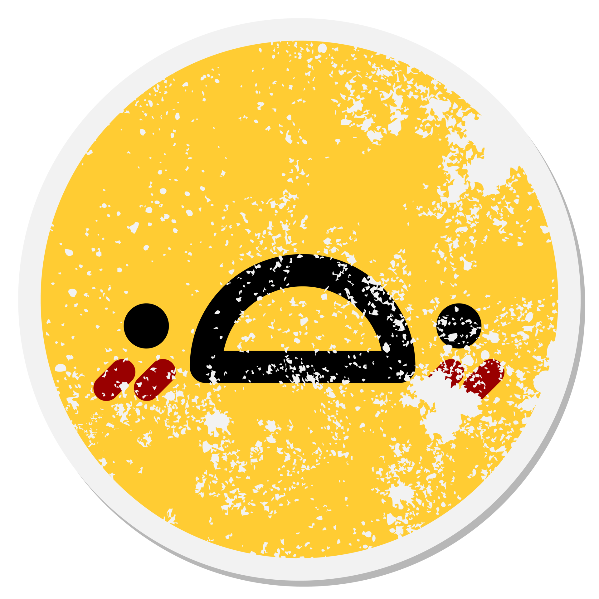Unpleasant Surprise Face Circular Sticker 45228067 Png