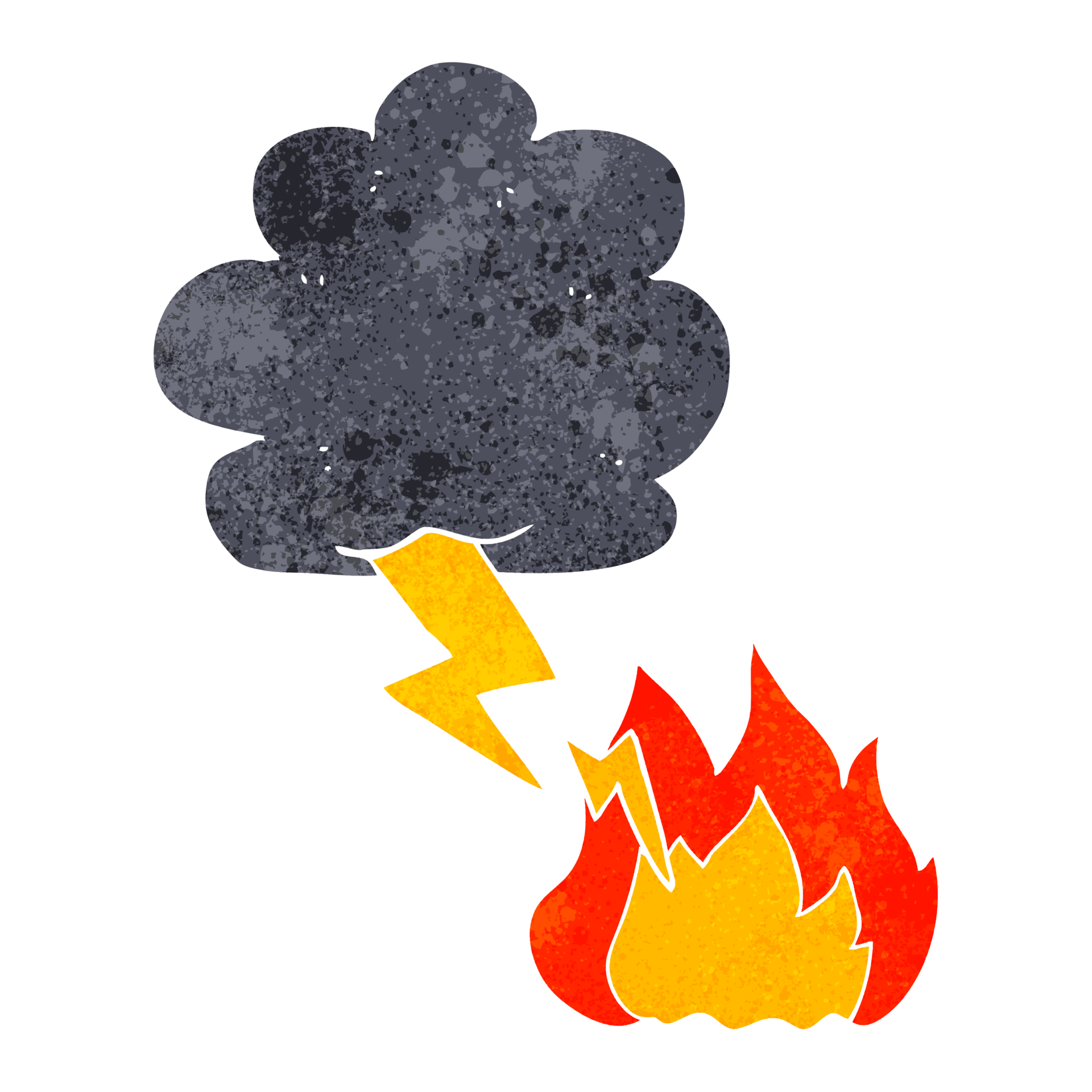 hand retro cartoon thundercloud lightning strike 45228497 PNG hand retro cartoon thundercloud lightning strike 45228497 PNG