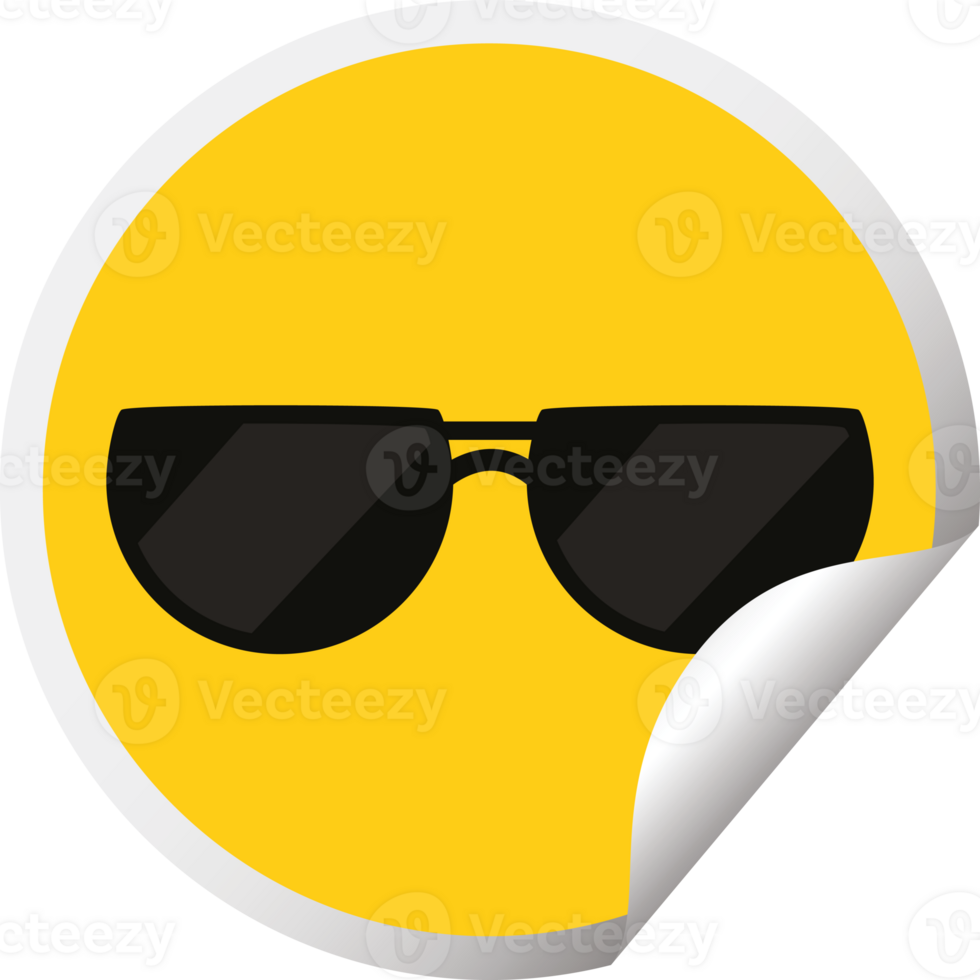 Sunglasses Graphic Illustration Circular Sticker 45231339 Png