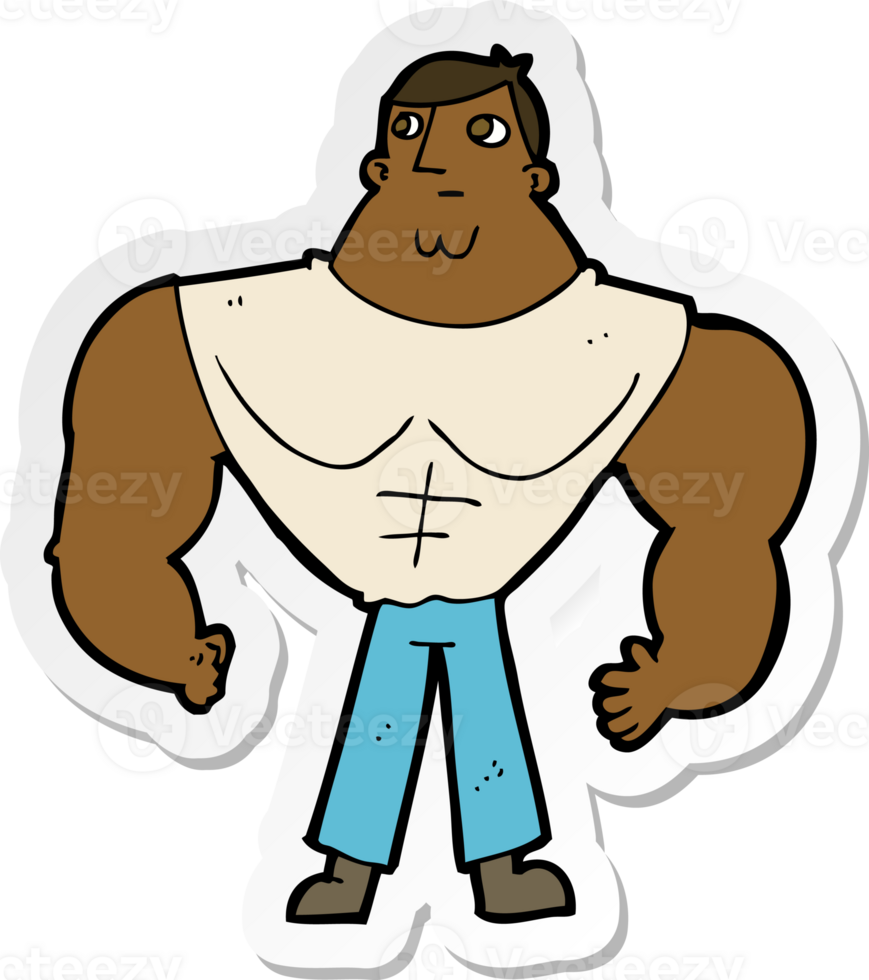 Sticker Of A Cartoon Body Builder 45233109 Png