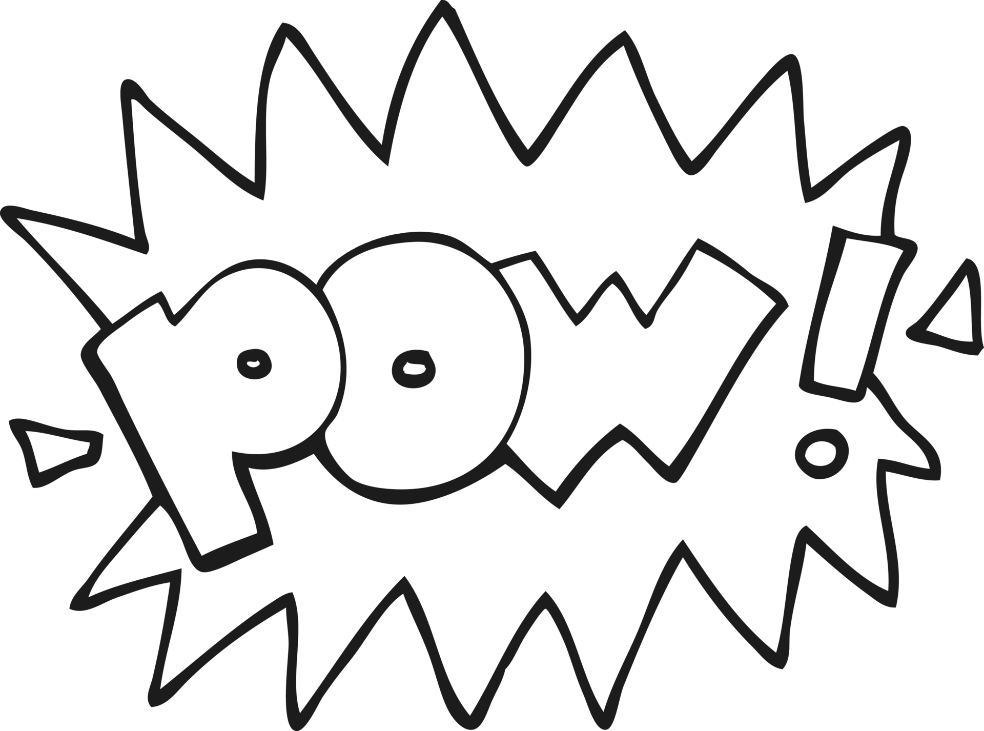 hand drawn black and white cartoon pow symbol 45239479 PNG hand drawn black and white cartoon pow symbol 45239479 PNG