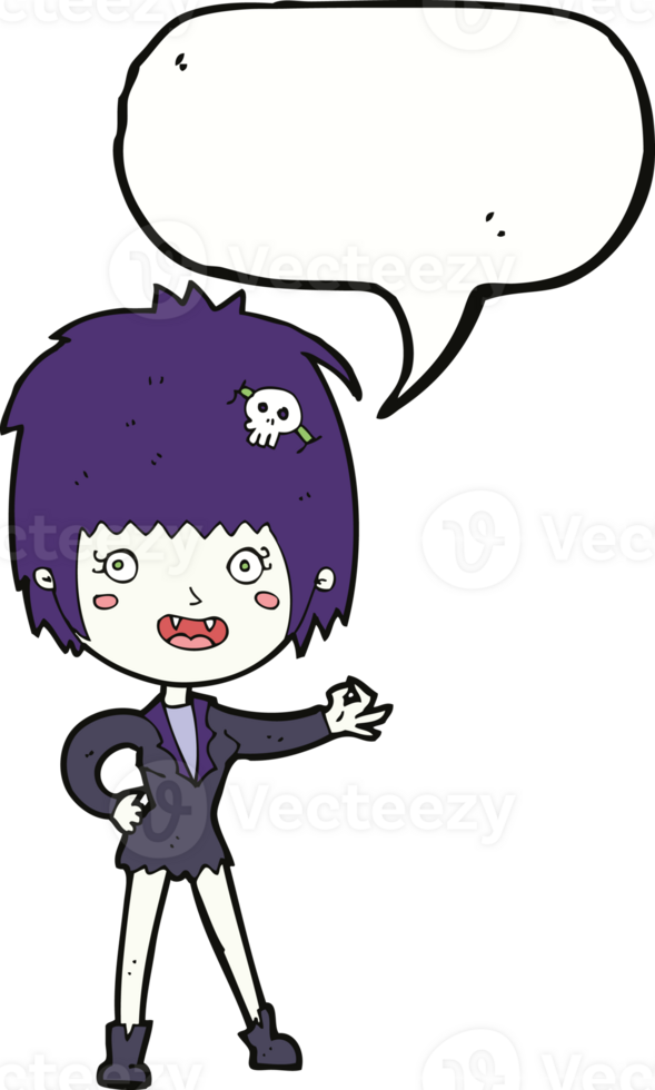 Cartoon Vampire Girl With Speech Bubble 45239825 Png