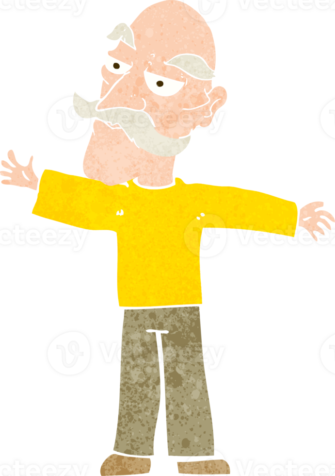 Cartoon Old Man Spreading Arms Wide 45240555 Png