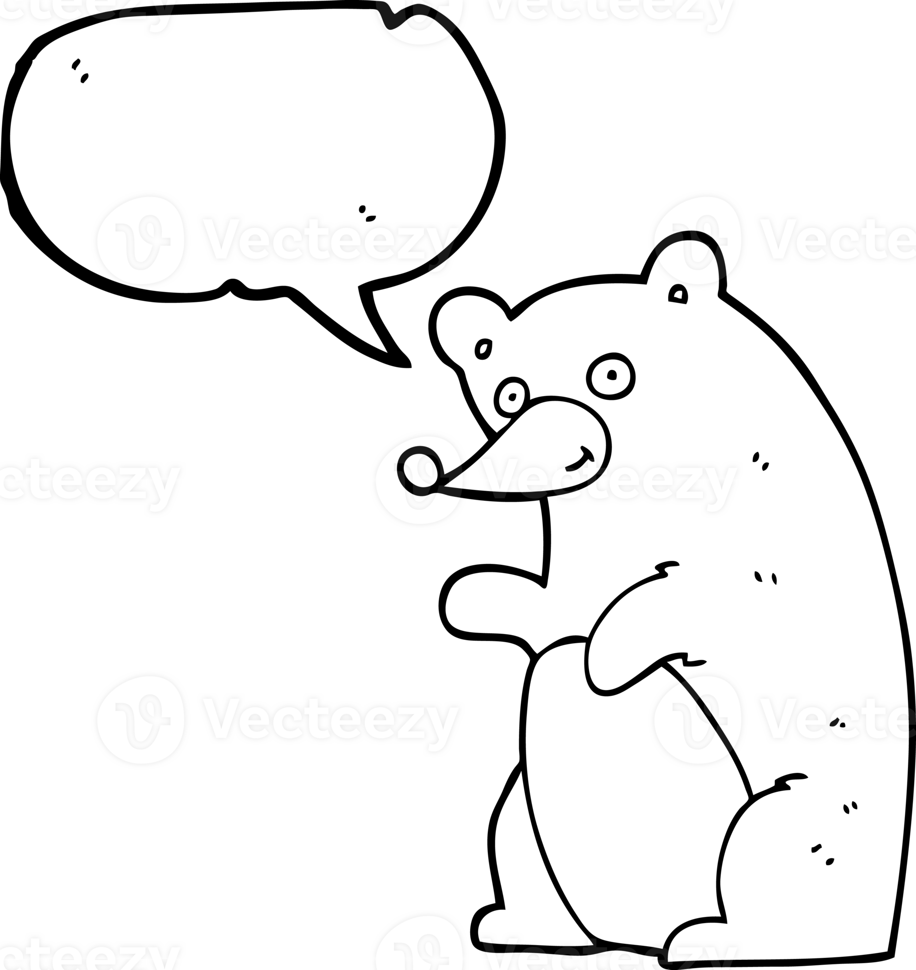 hand drawn speech bubble cartoon bear 45242610 PNG