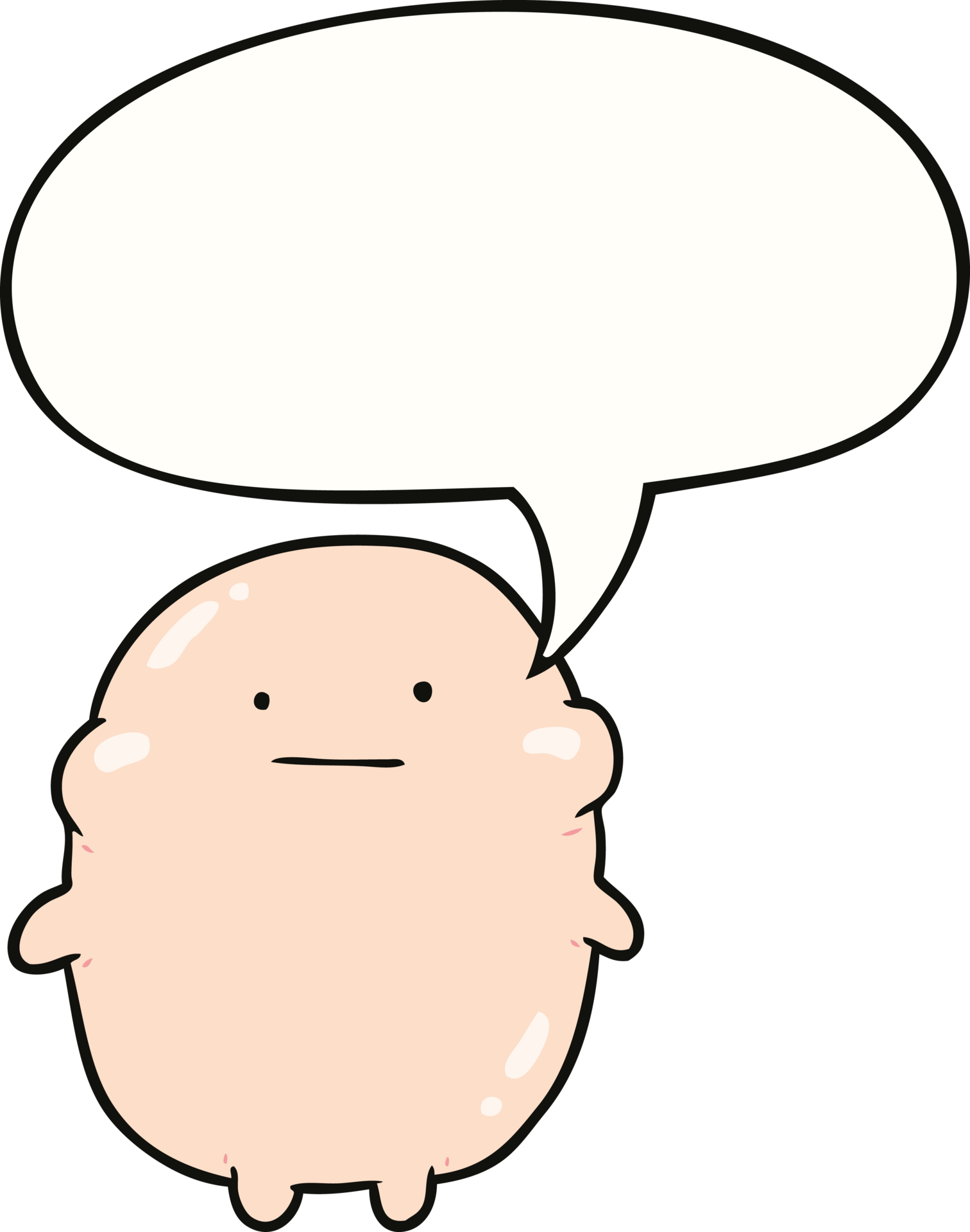 Cute Fat Cartoon Human With Speech Bubble 45242901 Png