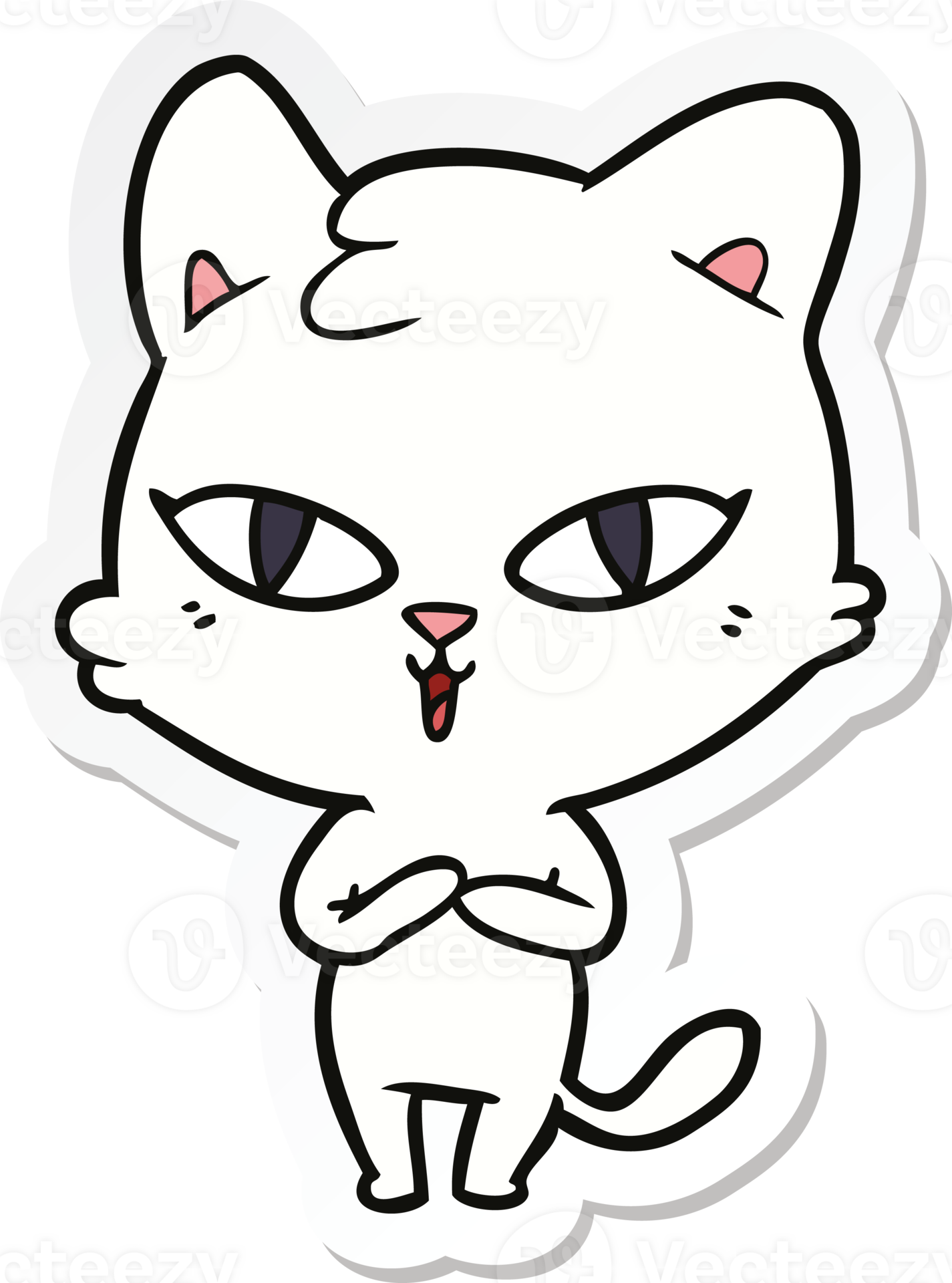Sticker Of A Cartoon Cat 45244132 Png