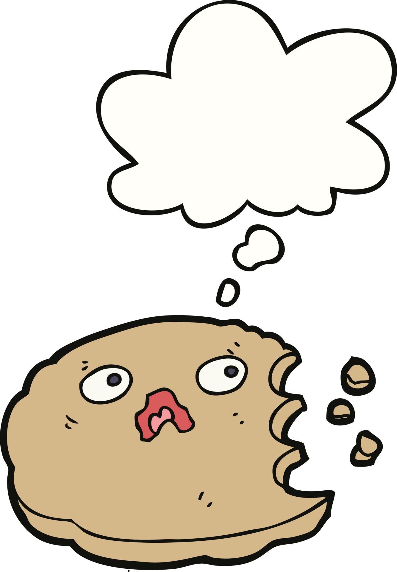 Dibujos Animados Mordido Galleta Con Pensamiento Burbuja 45250949 Png