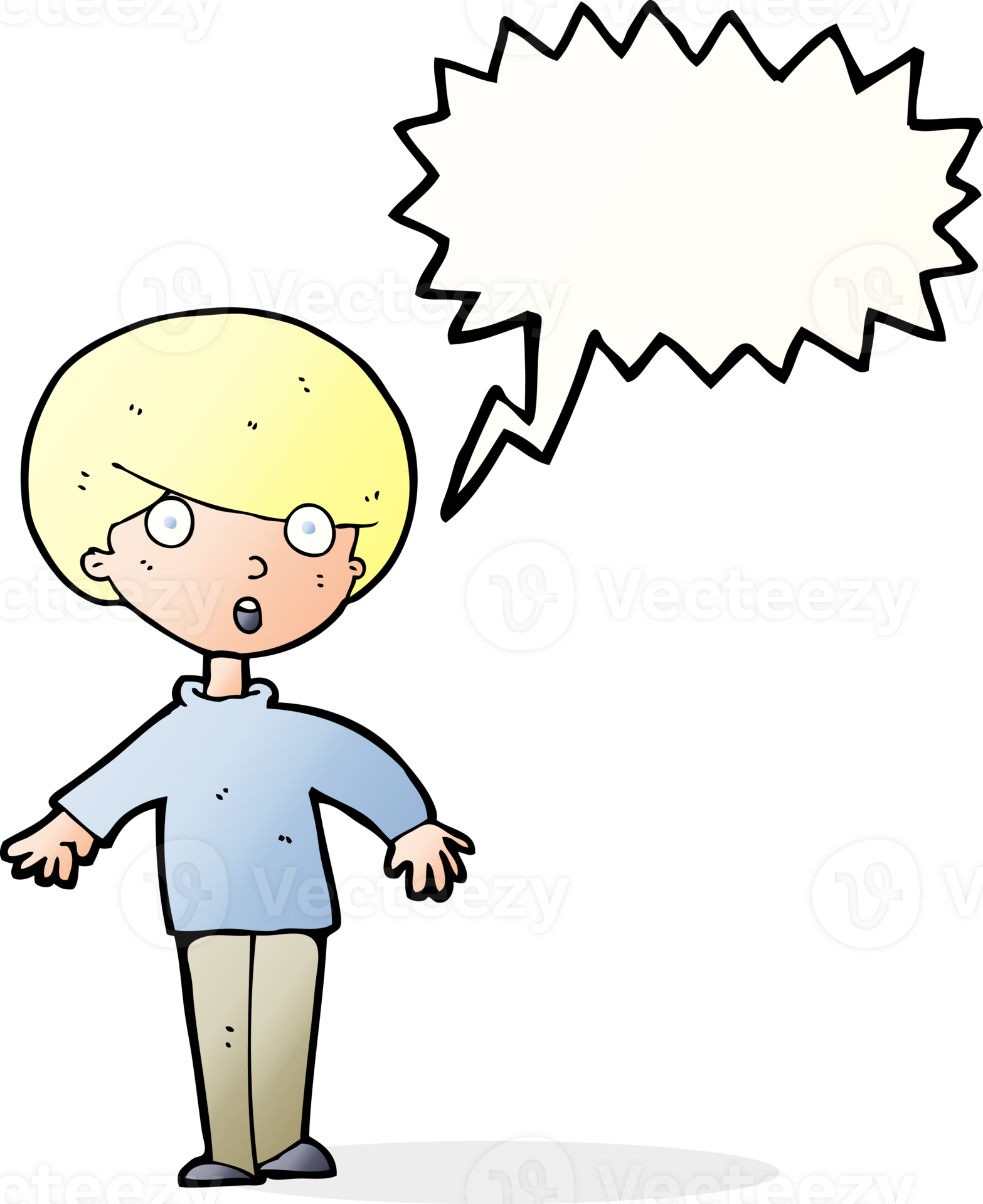 cartoon surprised man with speech bubble 45252959 PNG