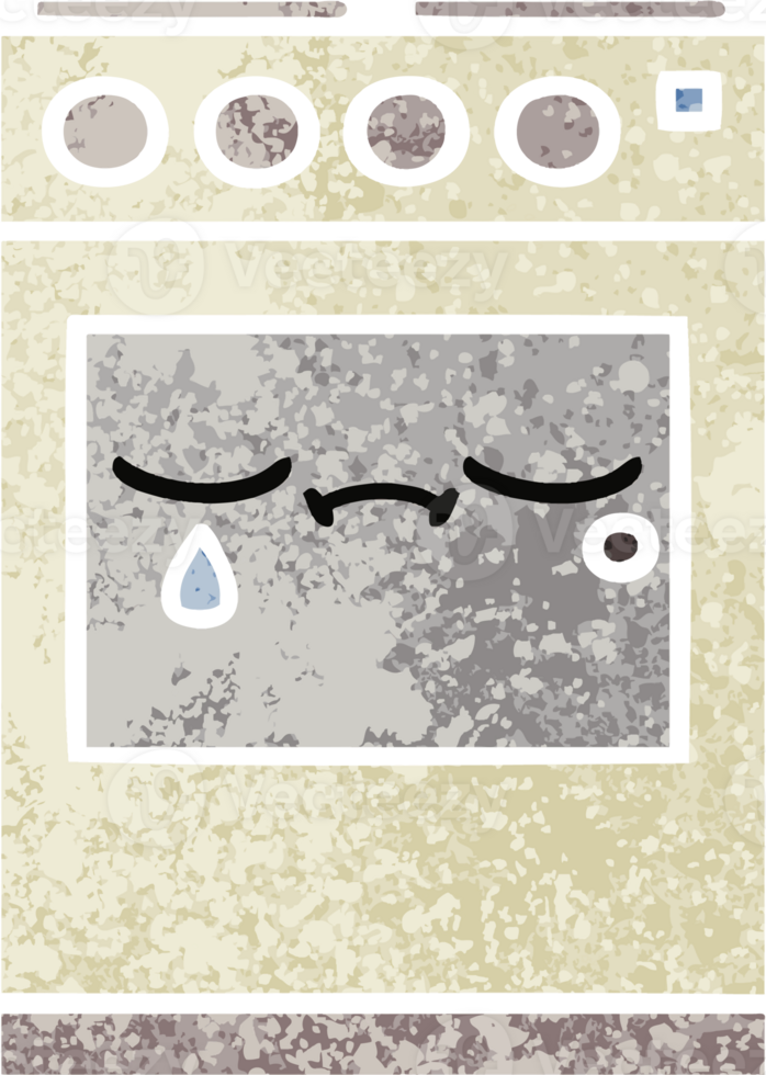Retro Ilustración Estilo Dibujos Animados De Un Cocina Horno 45254716 Png