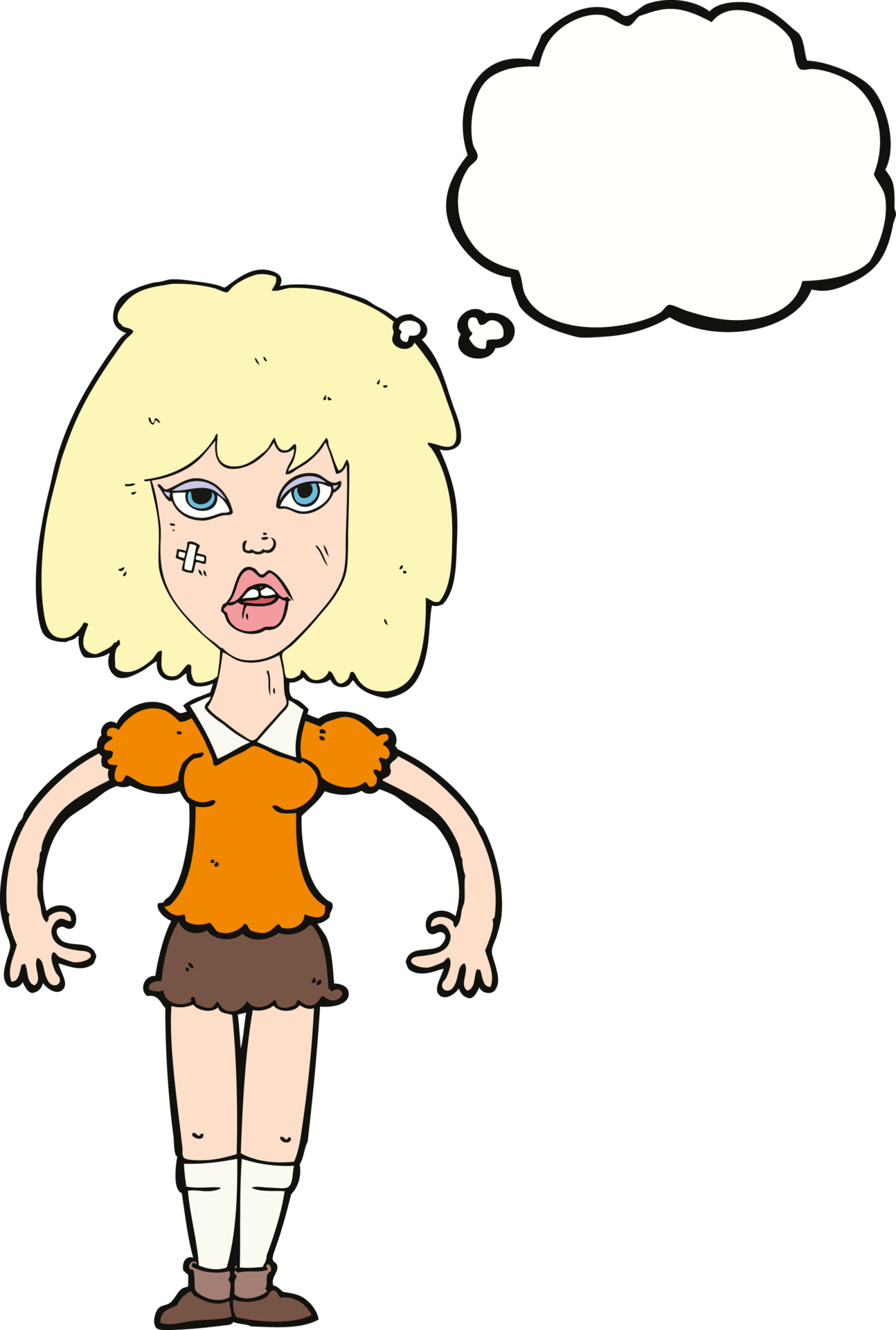 Cartoon Girl Fight With Thought Bubble 45256081 Png