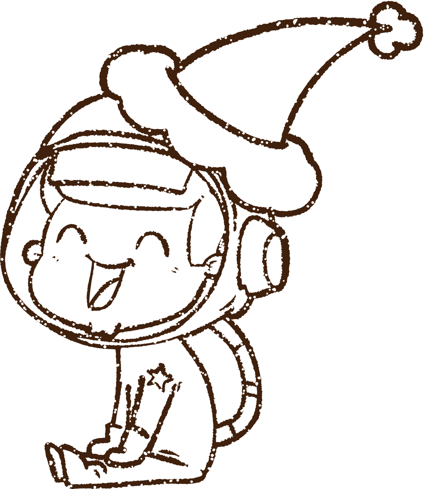Xmas Astronaut Charcoal Drawing 45257286 Png