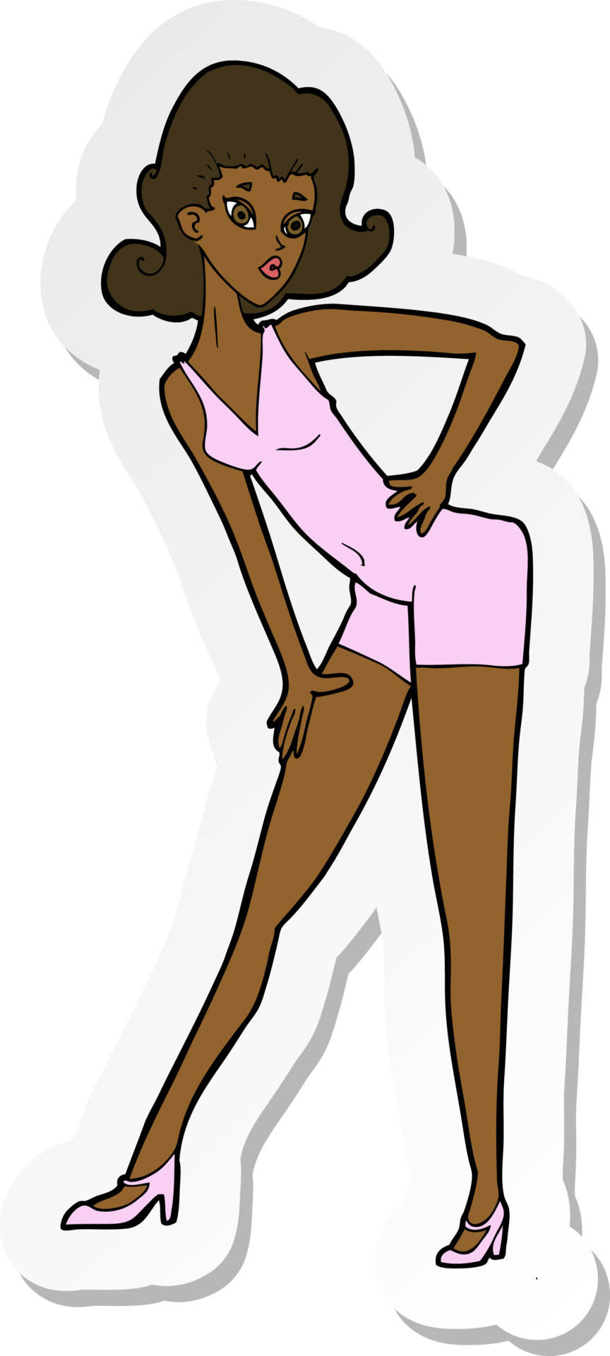 Sticker Of A Cartoon Model Woman Posing 45262350 Png