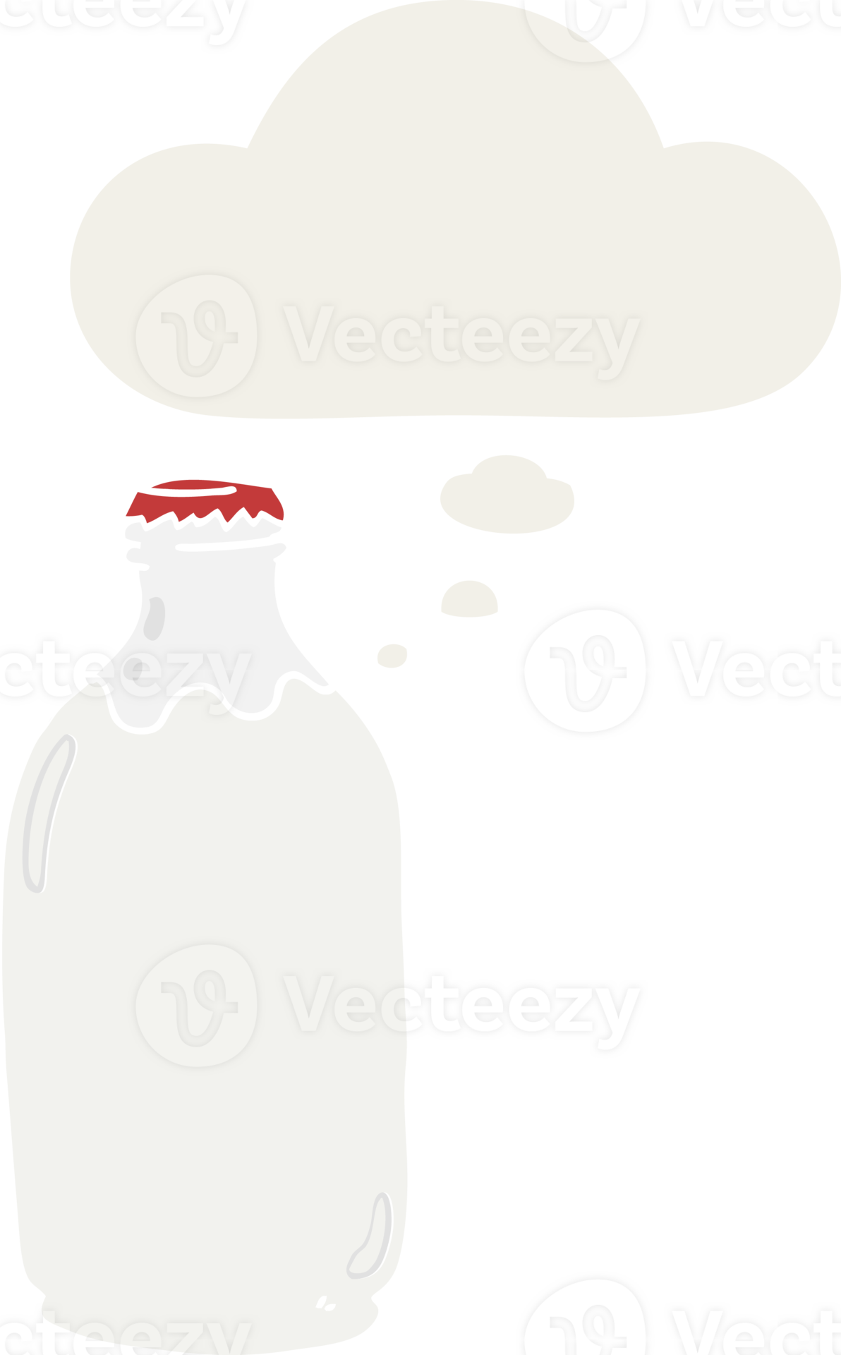 Cartoon Milk Bottle With Thought Bubble In Retro Style 45264714 Png