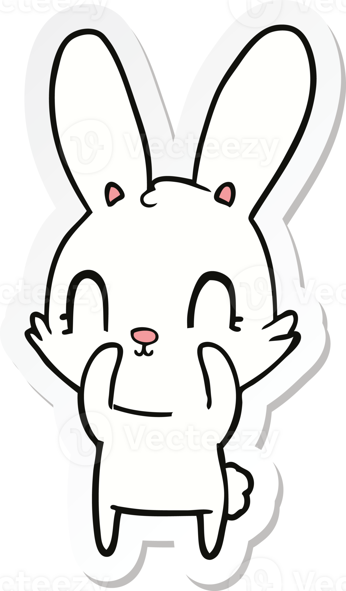 sticker of a cute cartoon rabbit 45265190 PNG