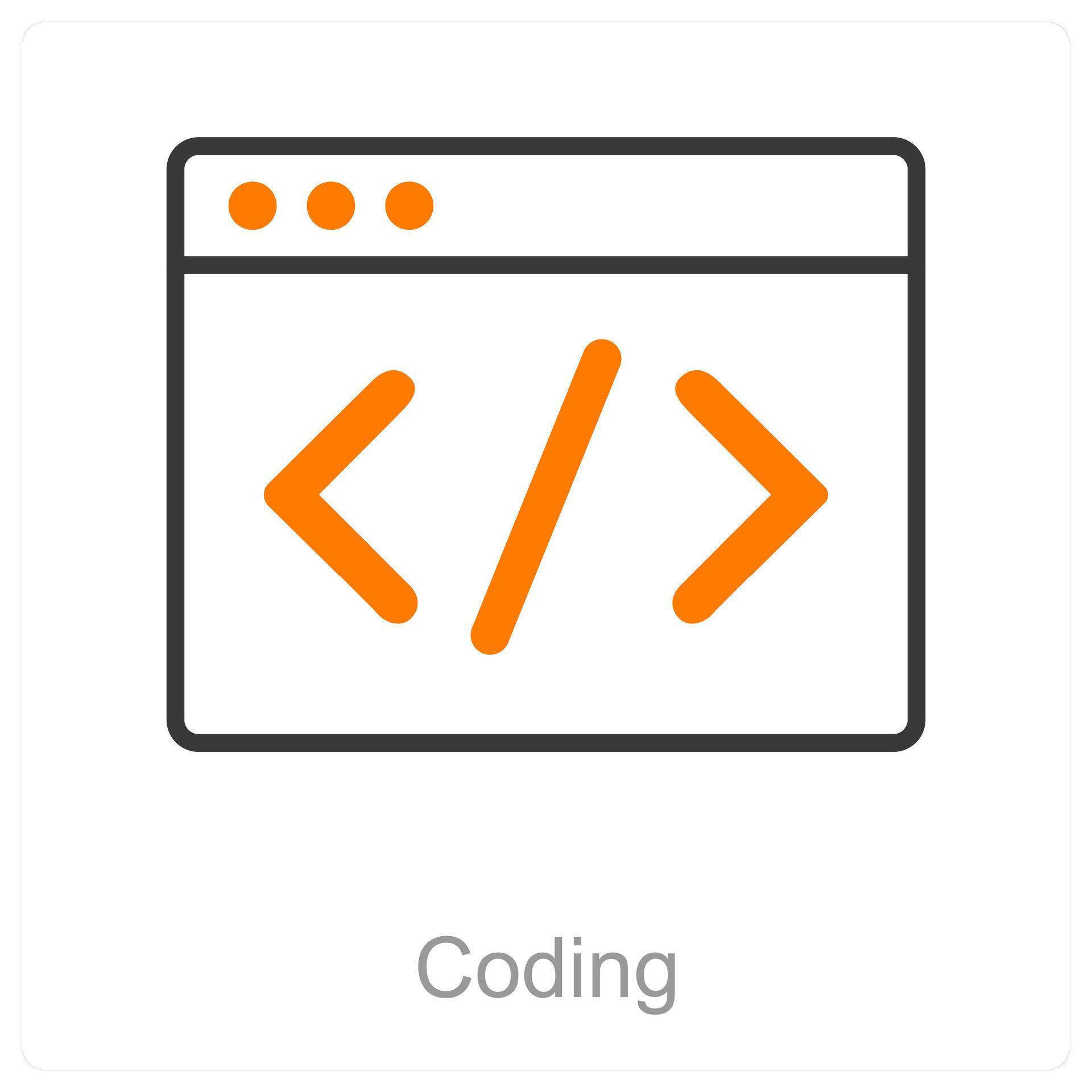 Coding and code icon concept 45265809 Vector Art at Vecteezy