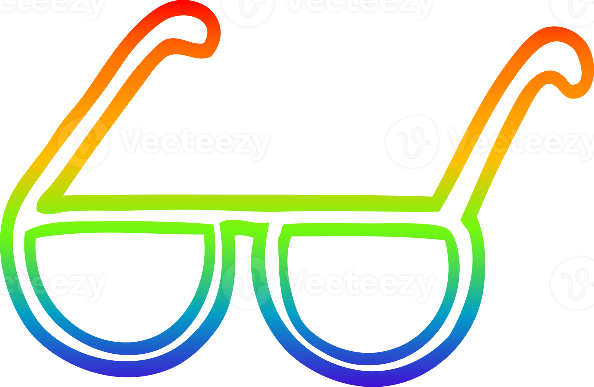 Rainbow Gradient Line Drawing Of A Cartoon Glasses 45266772 Png