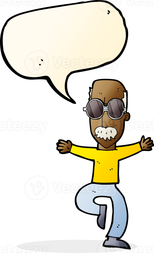 Cartoon Old Man Wearing Big Glasses With Speech Bubble 45268959 Png