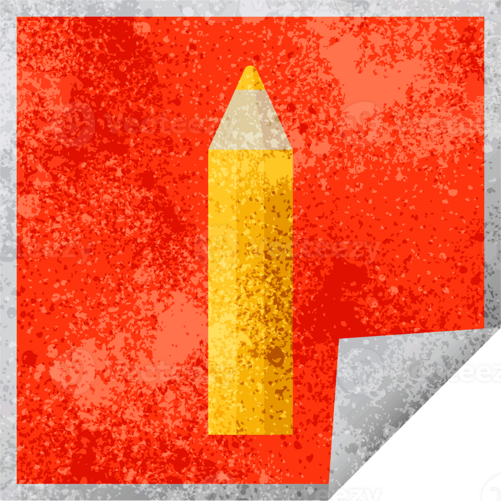 Orange Coloring Pencil Graphic Square Sticker 45269165 Png