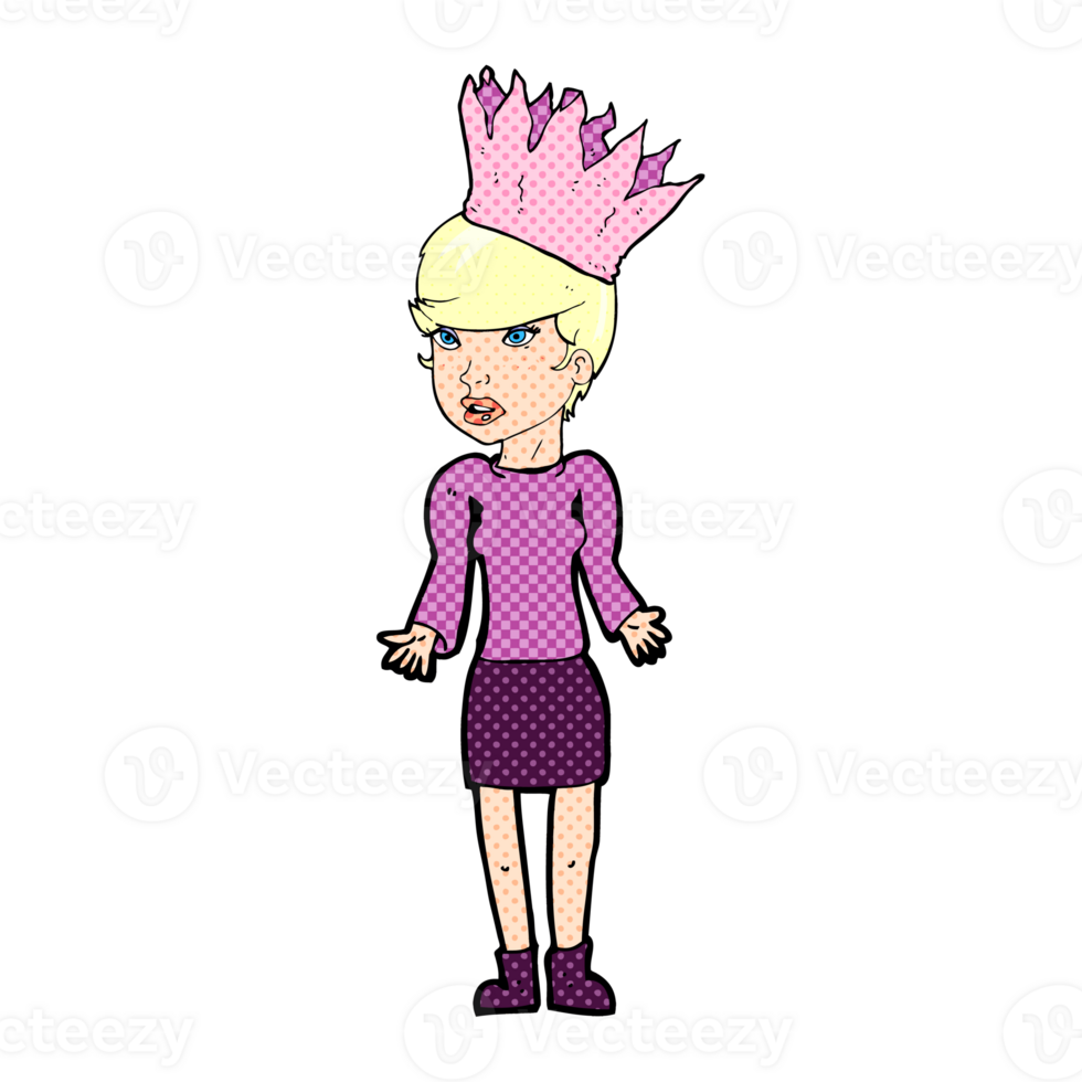 Cartoon Woman Wearing Paper Crown 45269608 Png