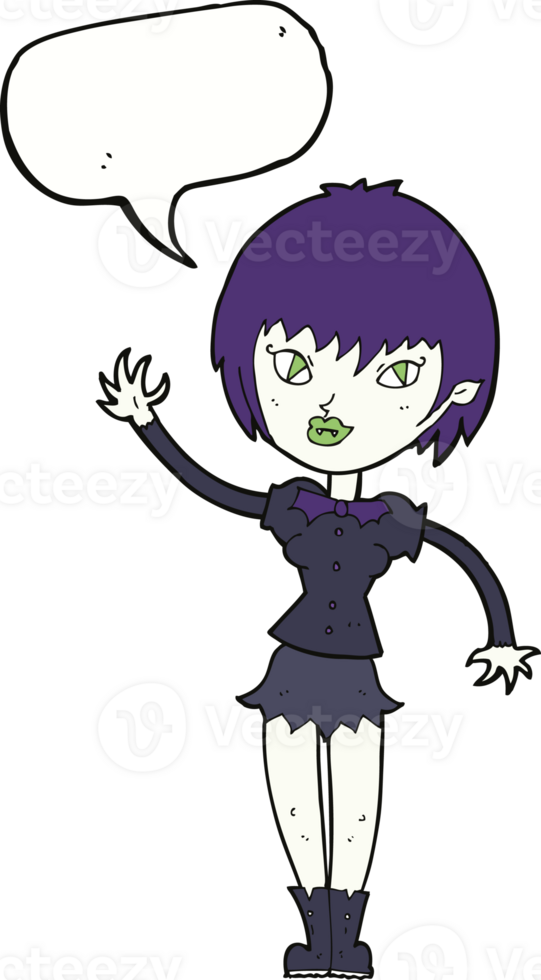 Cartoon Vampire Girl With Speech Bubble 45272674 Png