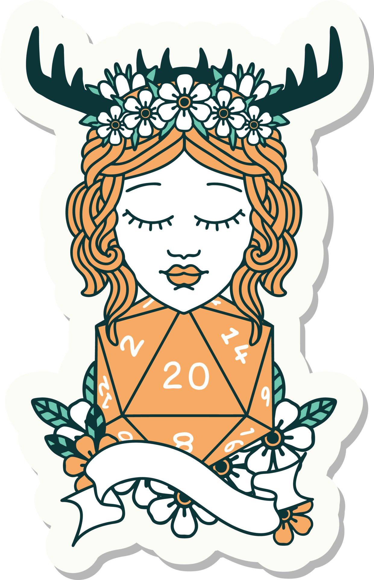 human druid with natural twenty dice roll sticker 45272979 PNG human druid with natural twenty dice roll sticker 45272979 PNG