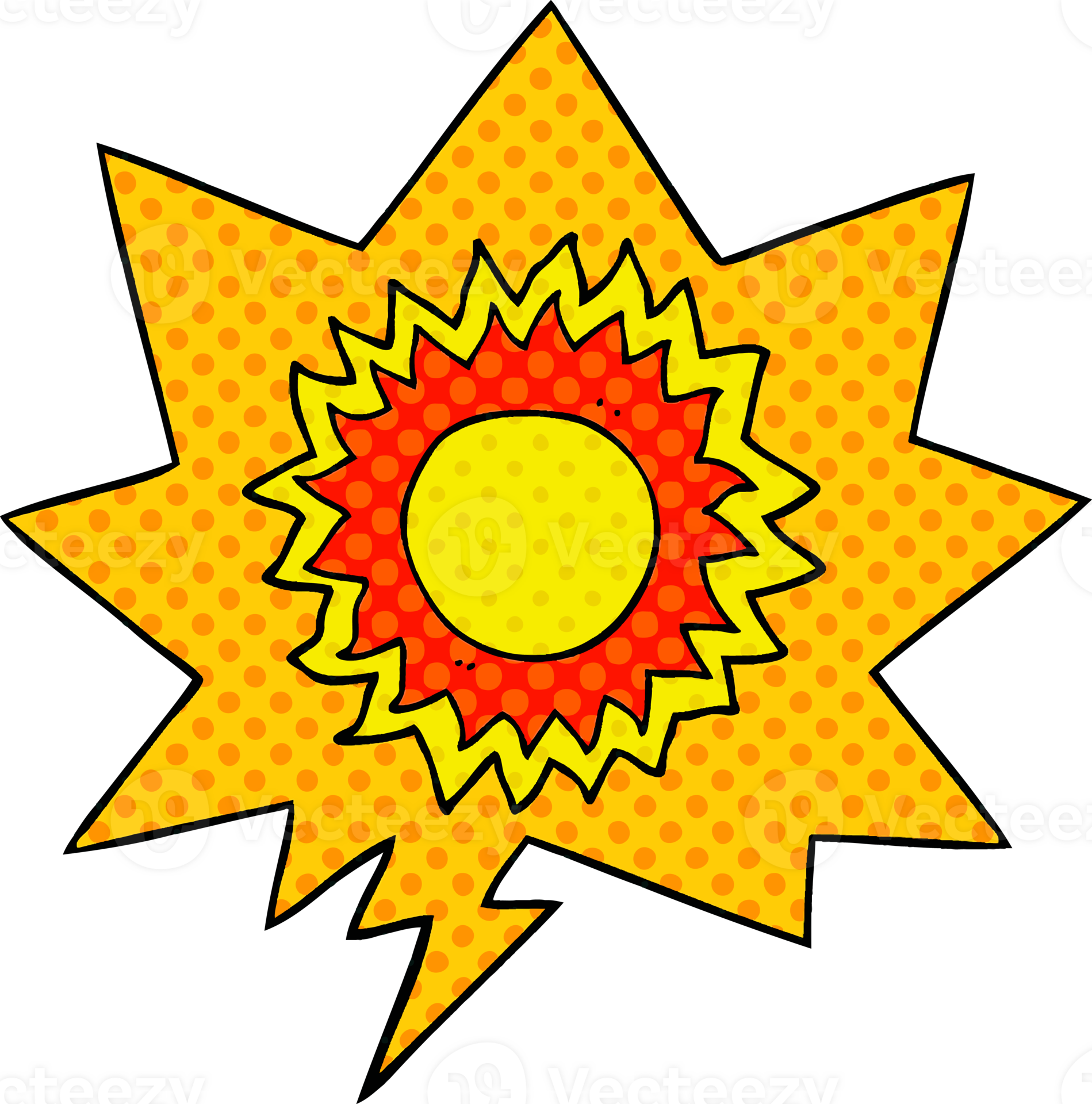 cartoon sun and speech bubble in comic book style 45274215 PNG