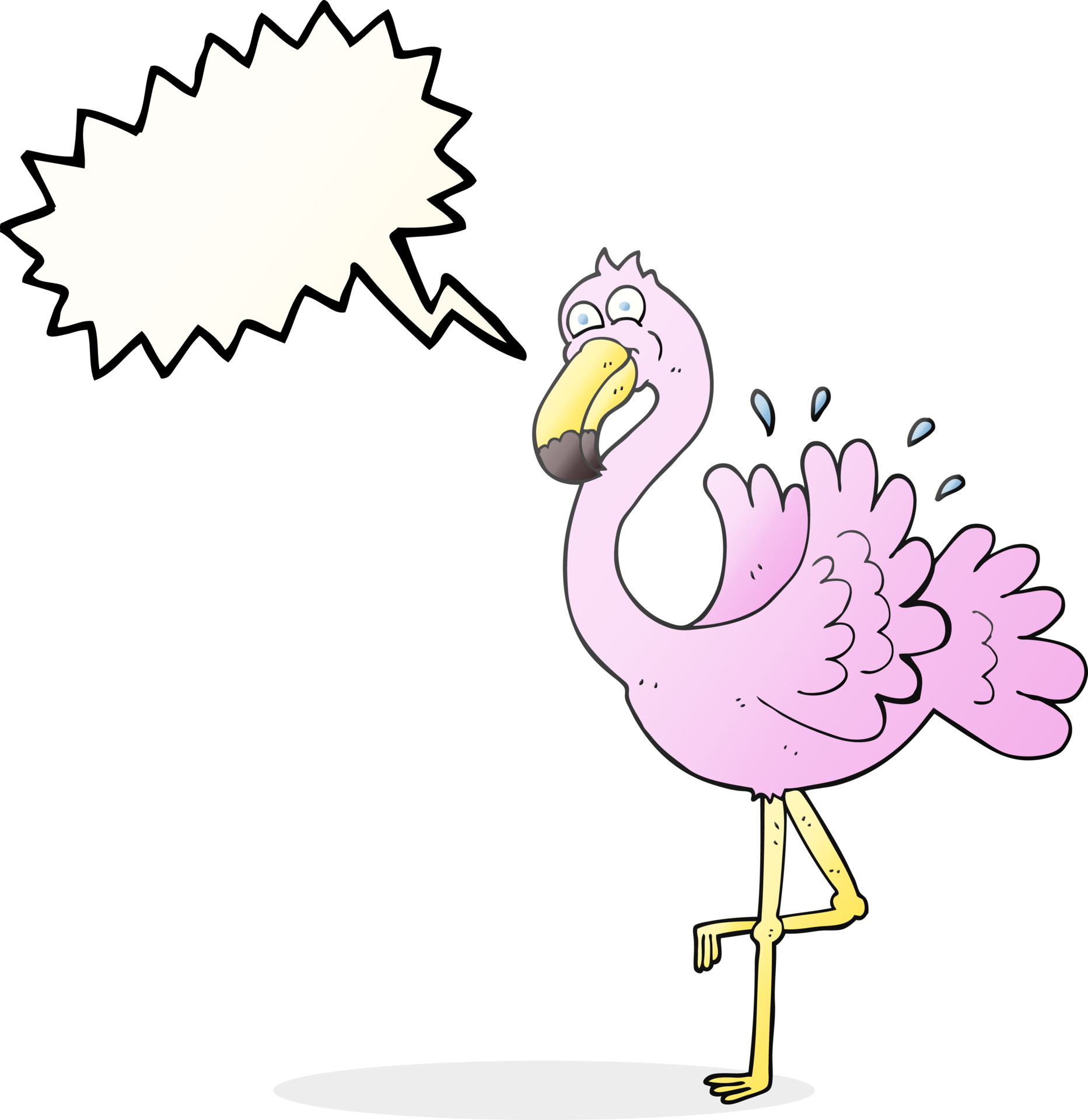 speech bubble cartoon flamingo 45274347 PNG