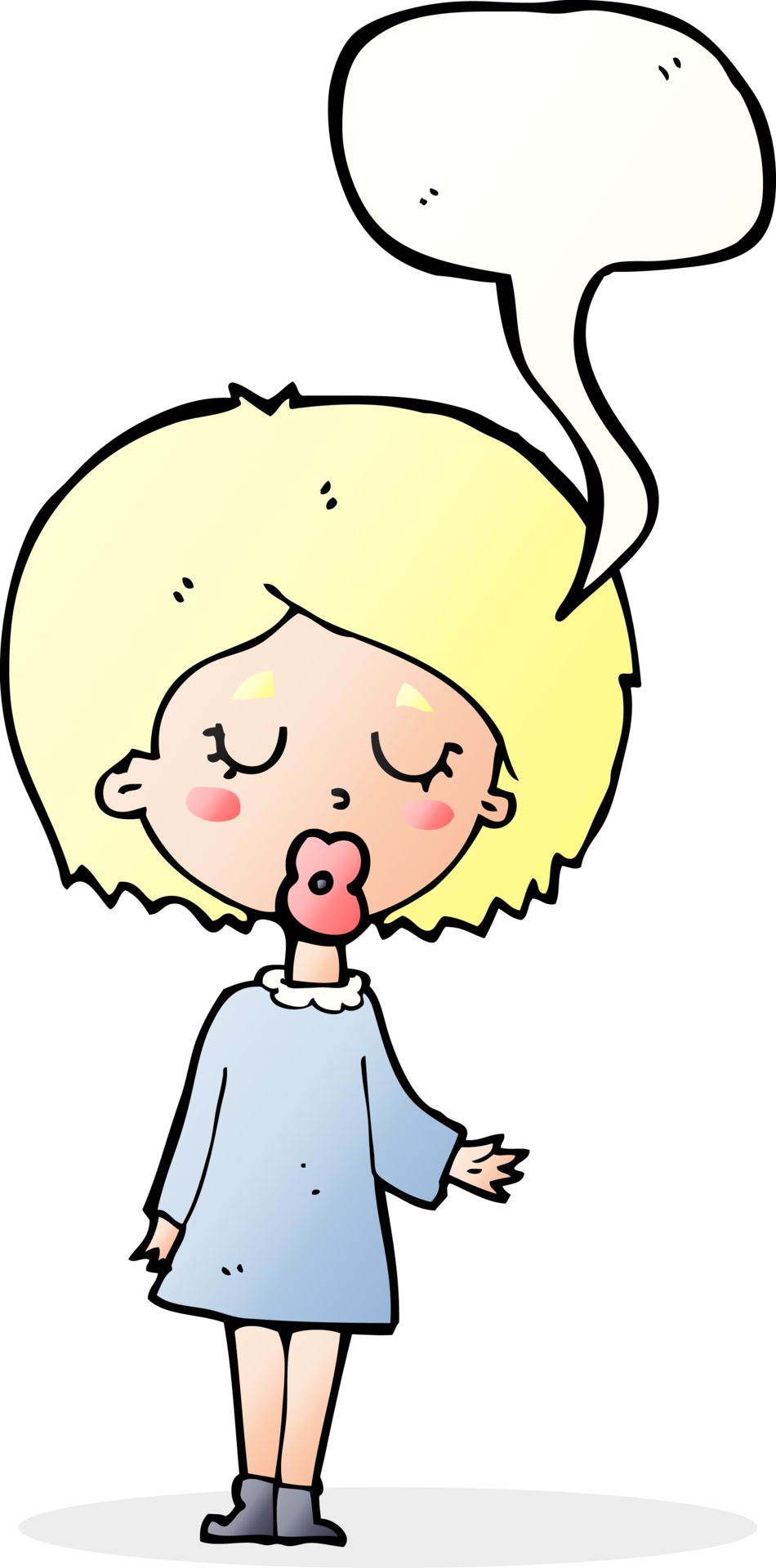 Cartoon Woman Explaining Her Point With Speech Bubble 45274960 Png