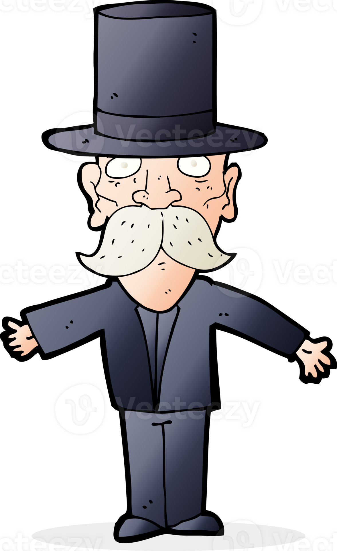 Cartoon Man Wearing Top Hat 45275508 Png