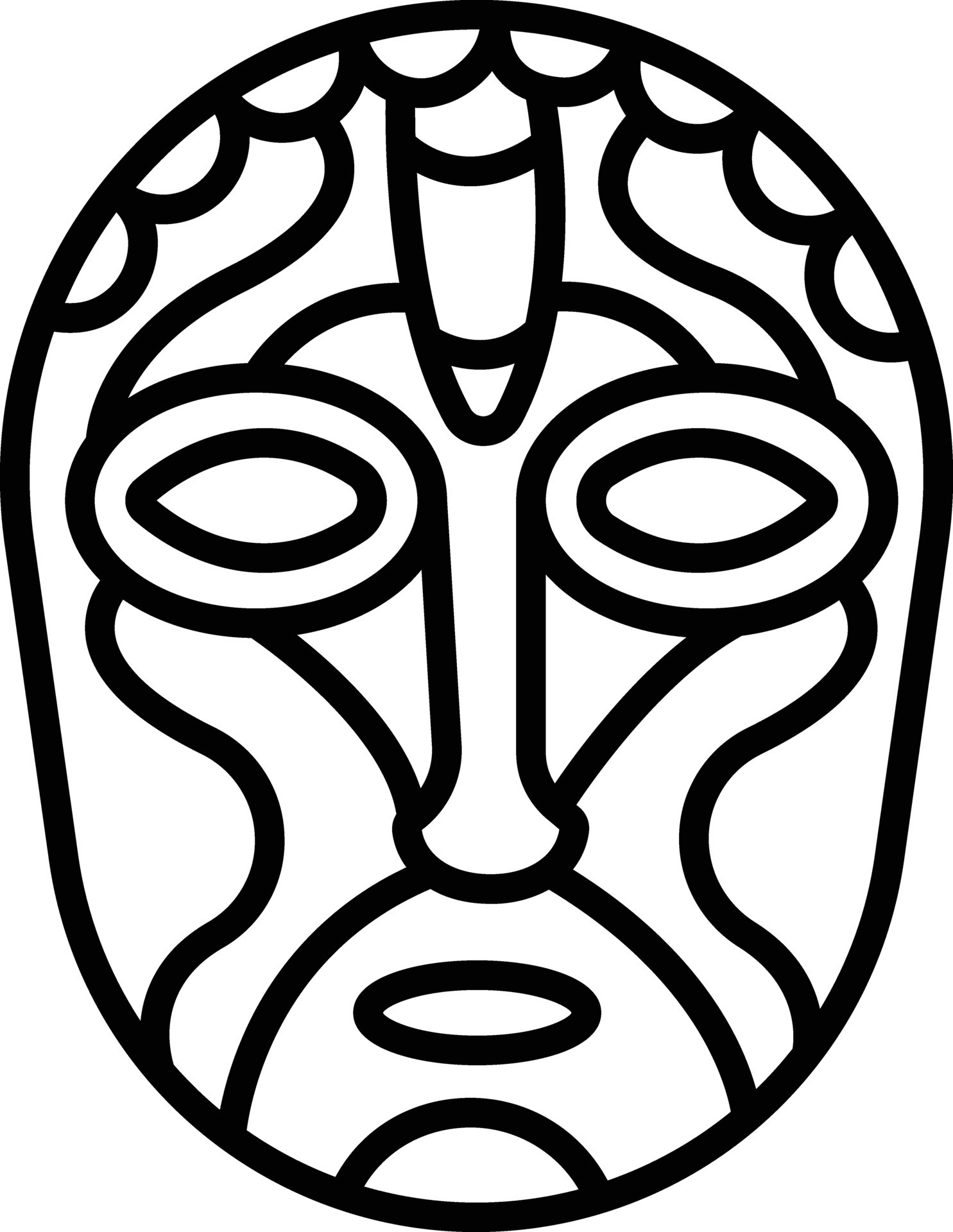 Mask outline illustration 45276123 Vector Art at Vecteezy
