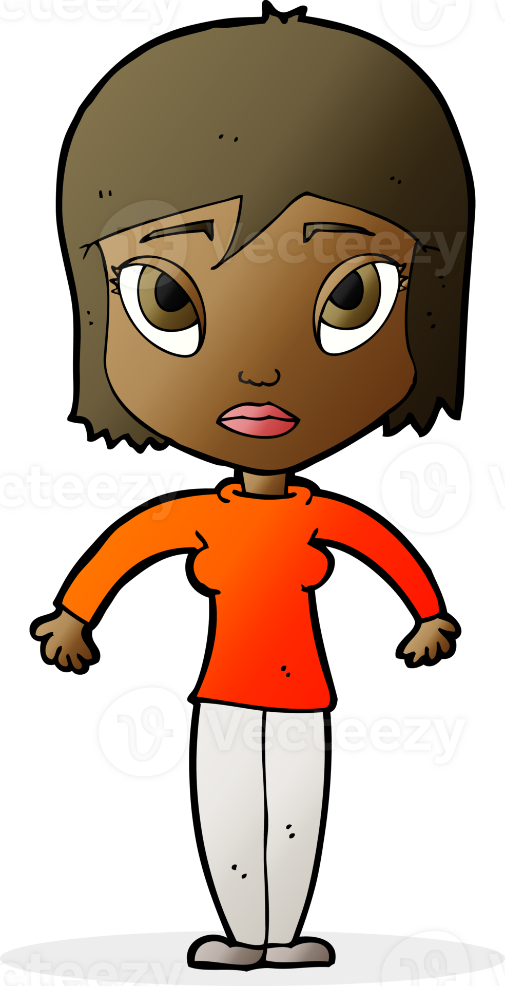 Cartoon Woman Shrugging Shoulders 45276415 Png
