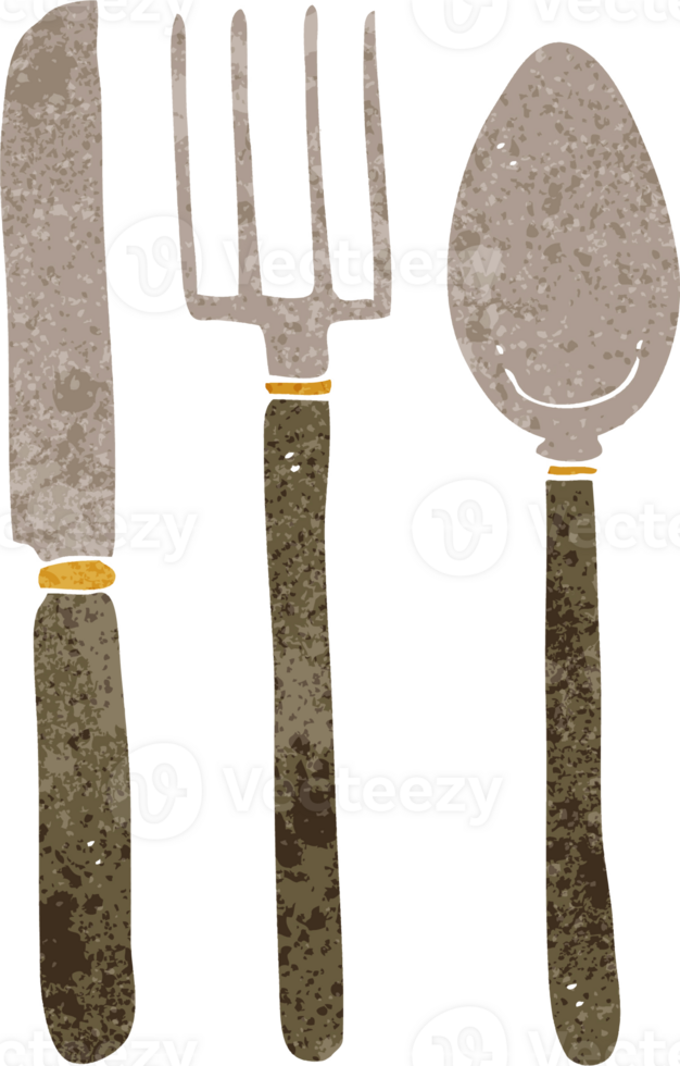 Cartoon Knife Fork Spoon 45277329 Png