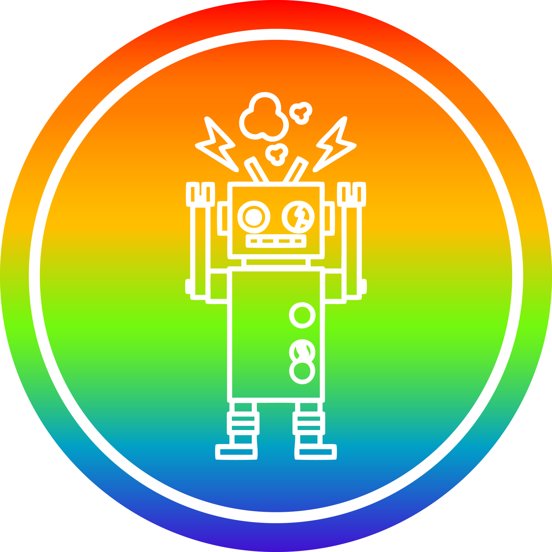 Malfunctioning Robot Circular In Rainbow Spectrum 45278239 Png