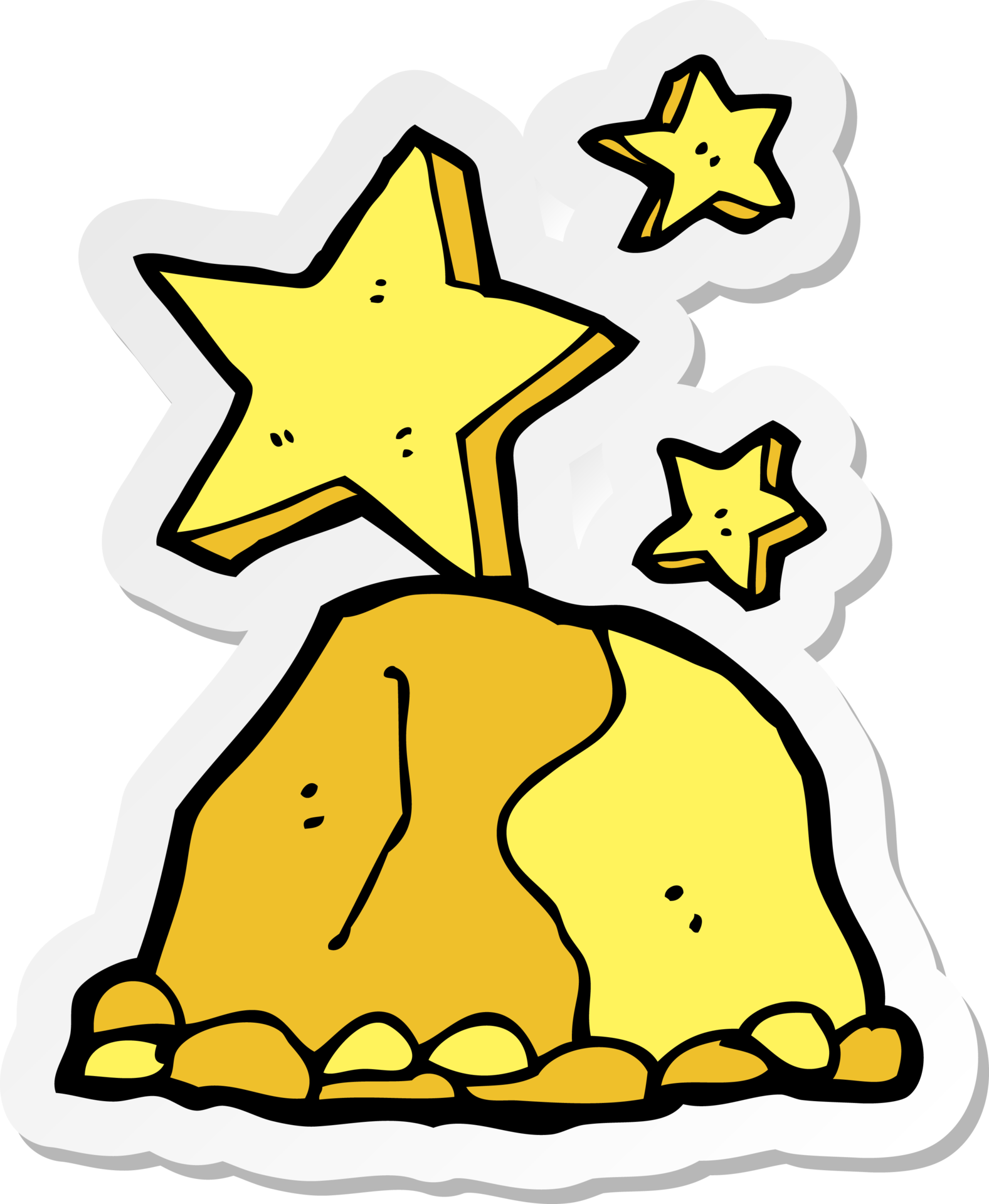 sticker of a cartoon gold nugget 45278585 PNG