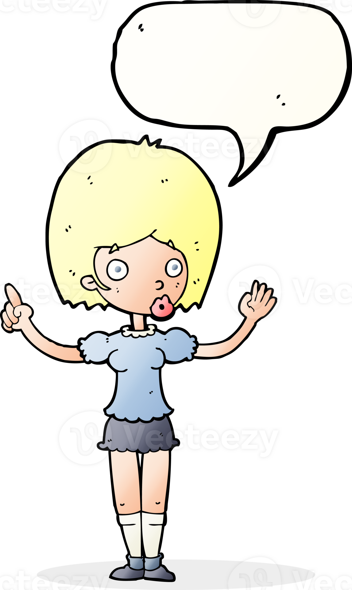 Cartoon Woman Explaining Her Point With Speech Bubble 45279246 Png